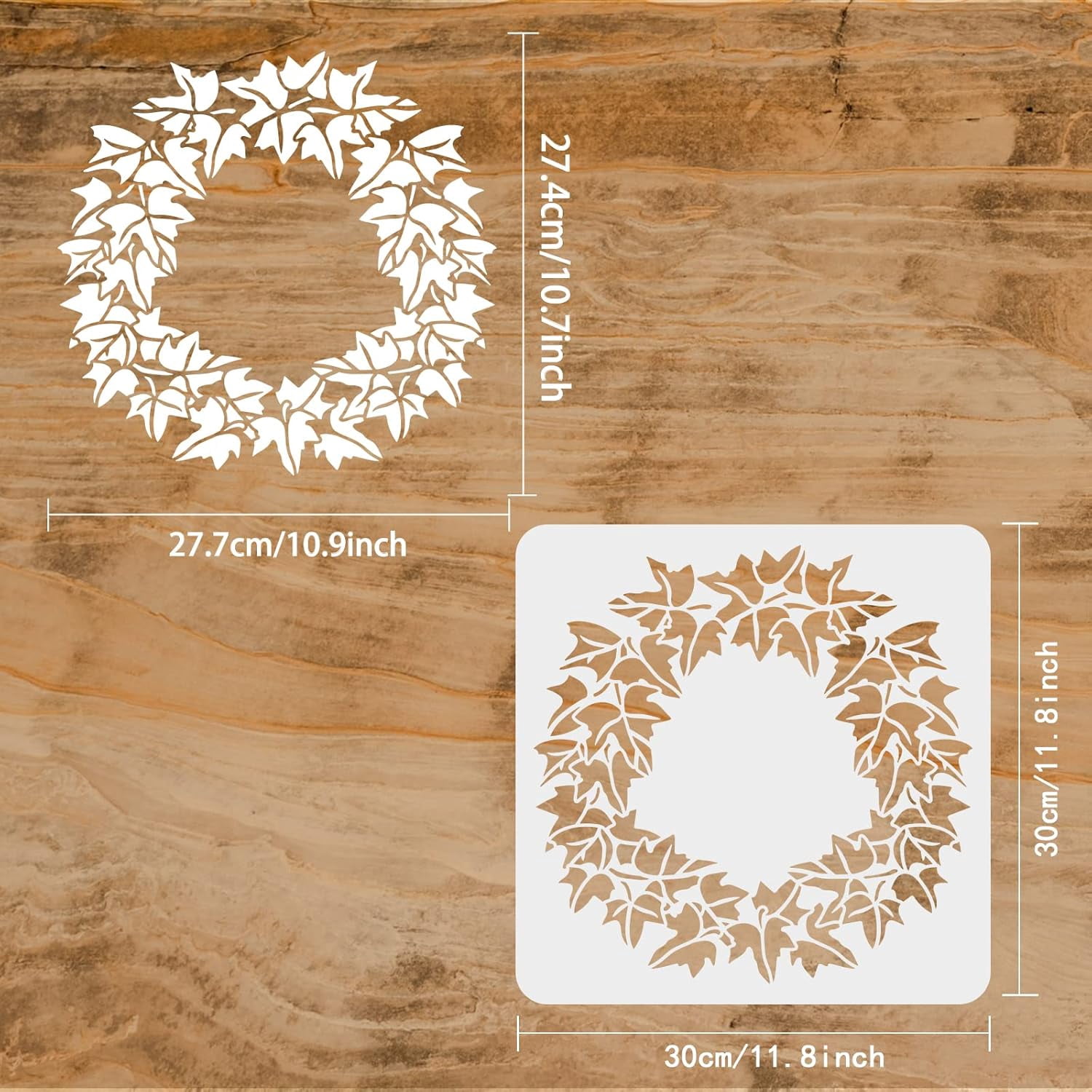 Ivy Wreath Stencil 11.8x11.8inch Plastic PET Painting Stencil Large ...