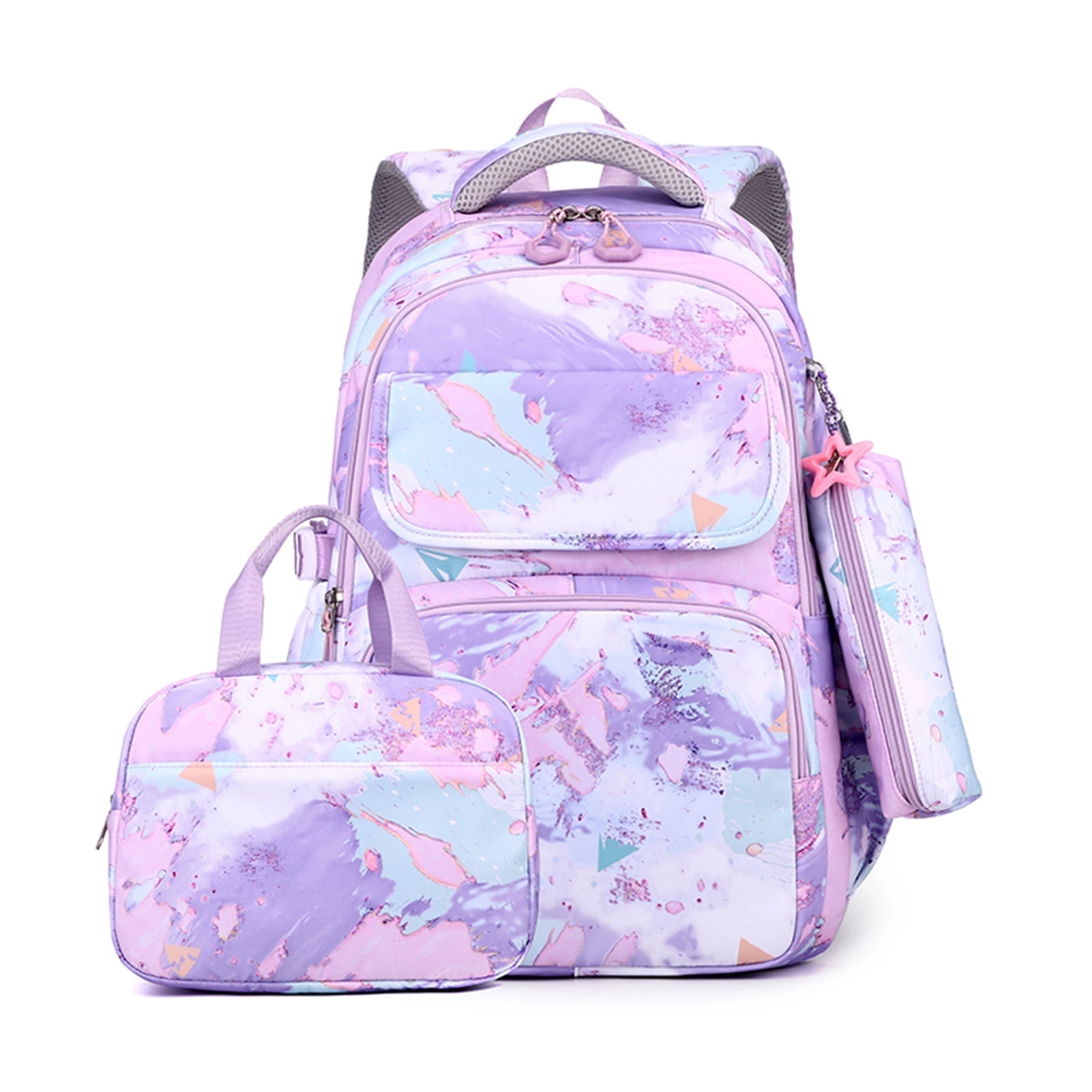 IvyH 3PCS Backpack Graffiti Bookbag with Lunch Bag Pen Case - Walmart.com
