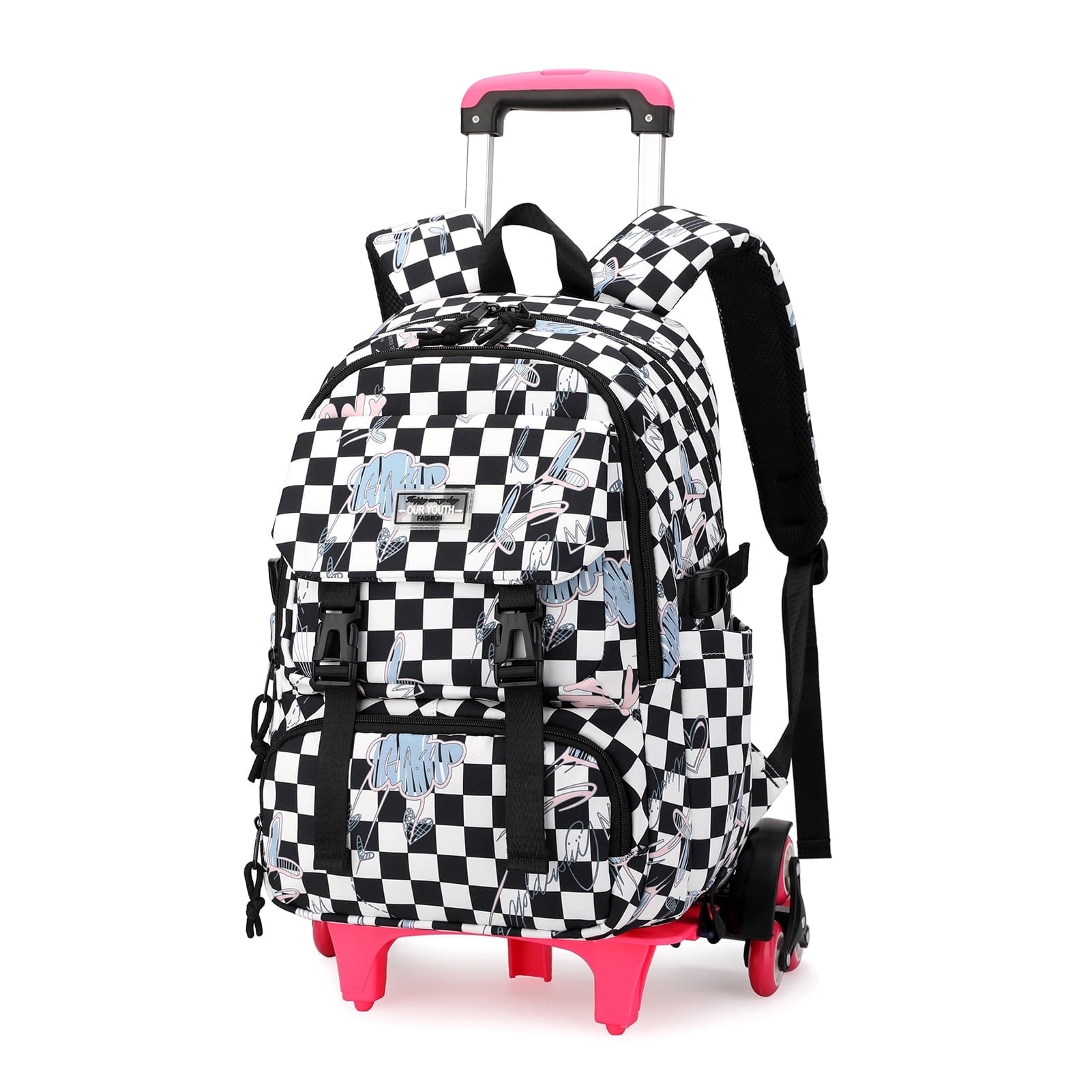 IvyH 6 Wheels Rolling Backpack Wheeled Roller School Bag Elementary ...