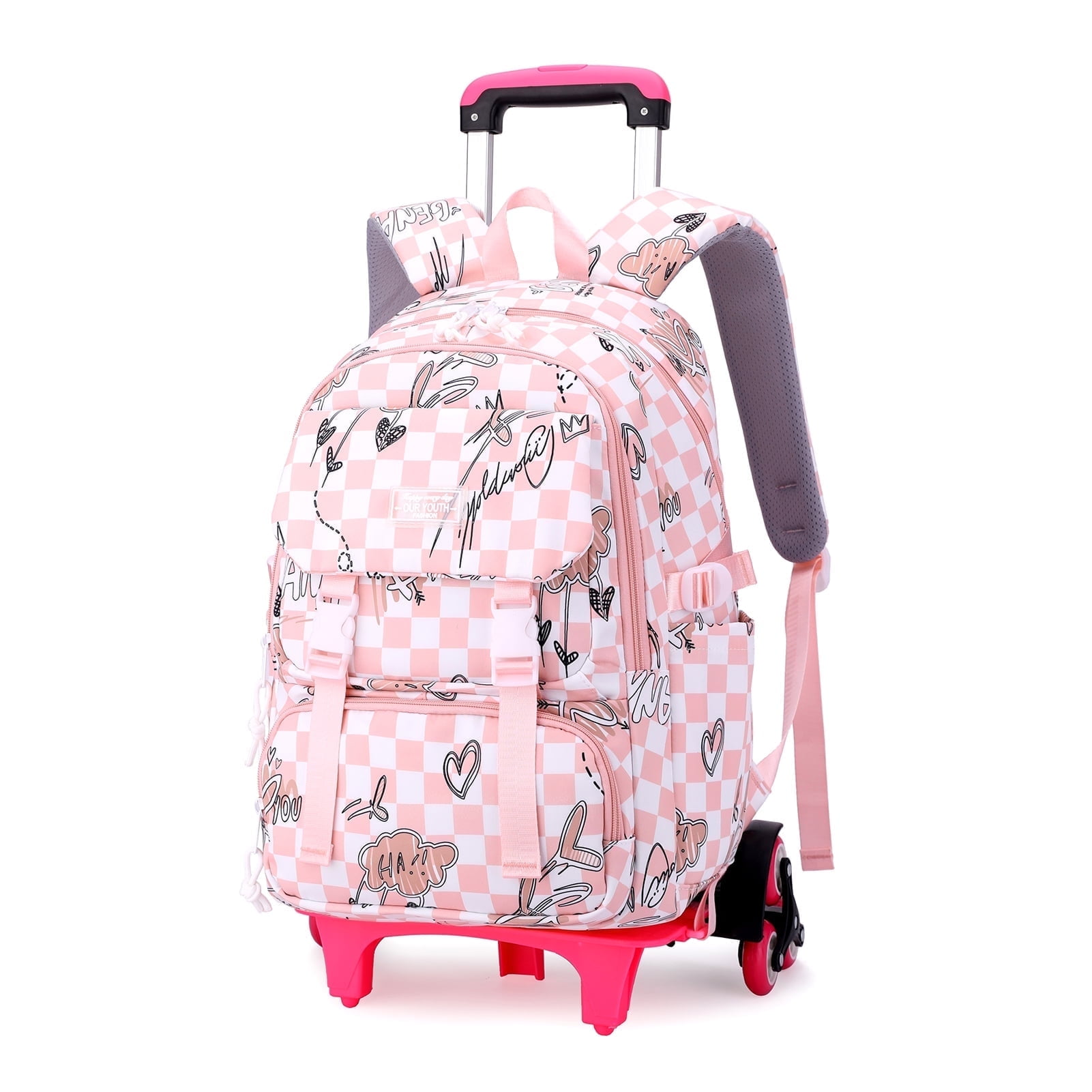 IvyH 6 Wheels Rolling Backpack Wheeled Roller School Bag Elementary ...