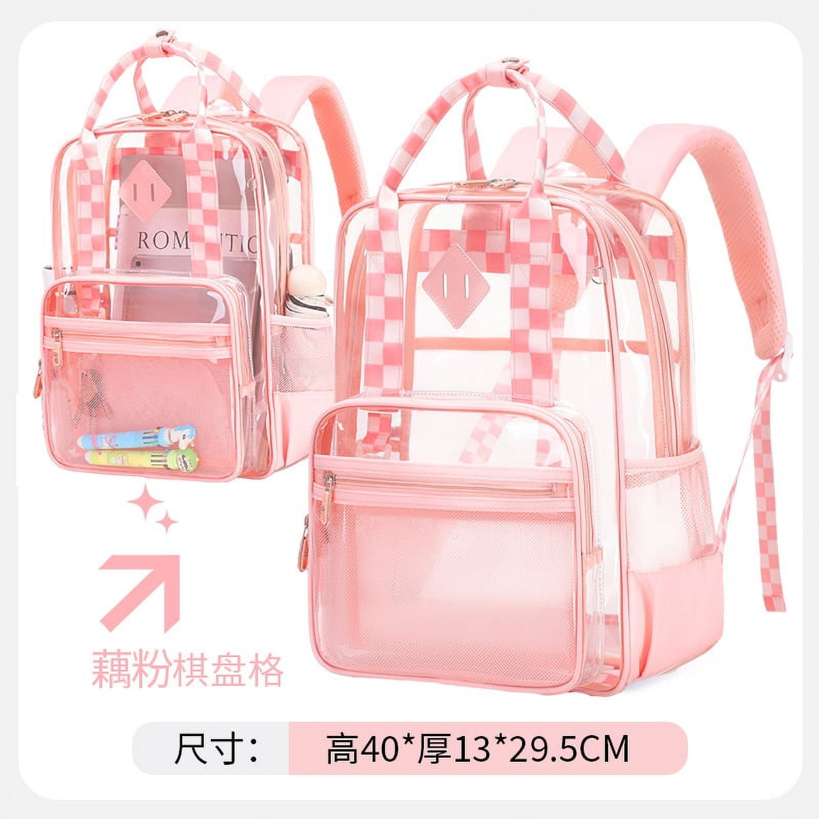 IvyH Clear Backpack Large Heavy Duty PVC Transparent Backpack,Girls ...
