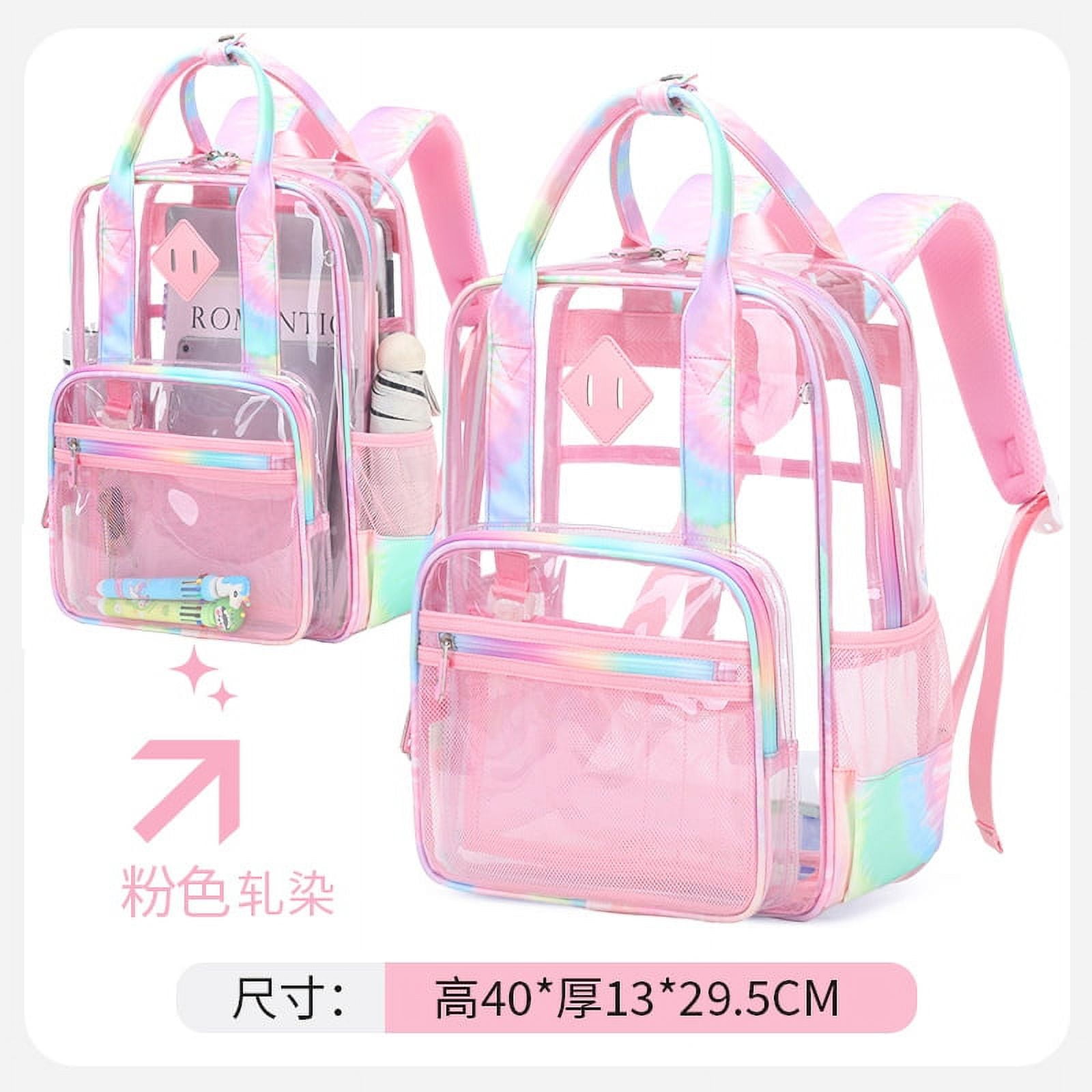 IvyH Clear Backpack Large Heavy Duty PVC Transparent Backpack,Girls ...