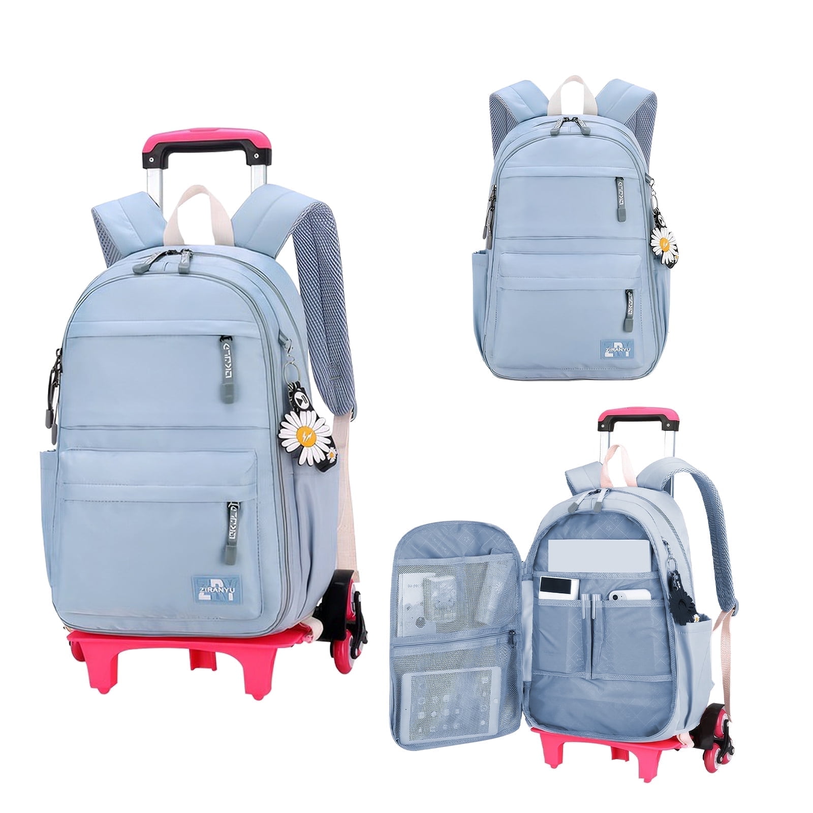 IvyH Girls Rolling Backpack Teenager Kids Primary School Backpack ...