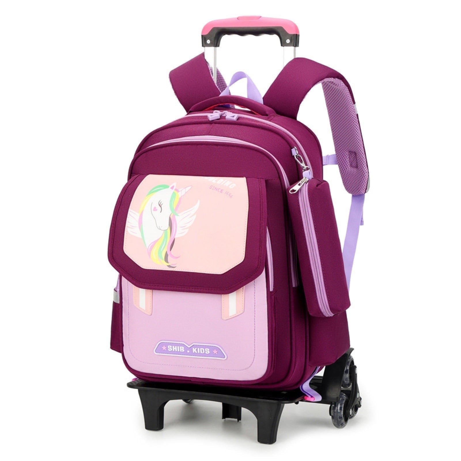 IvyH Rolling Backpack,Large Cartoon Wheeled Backpack Fashion Rolling ...