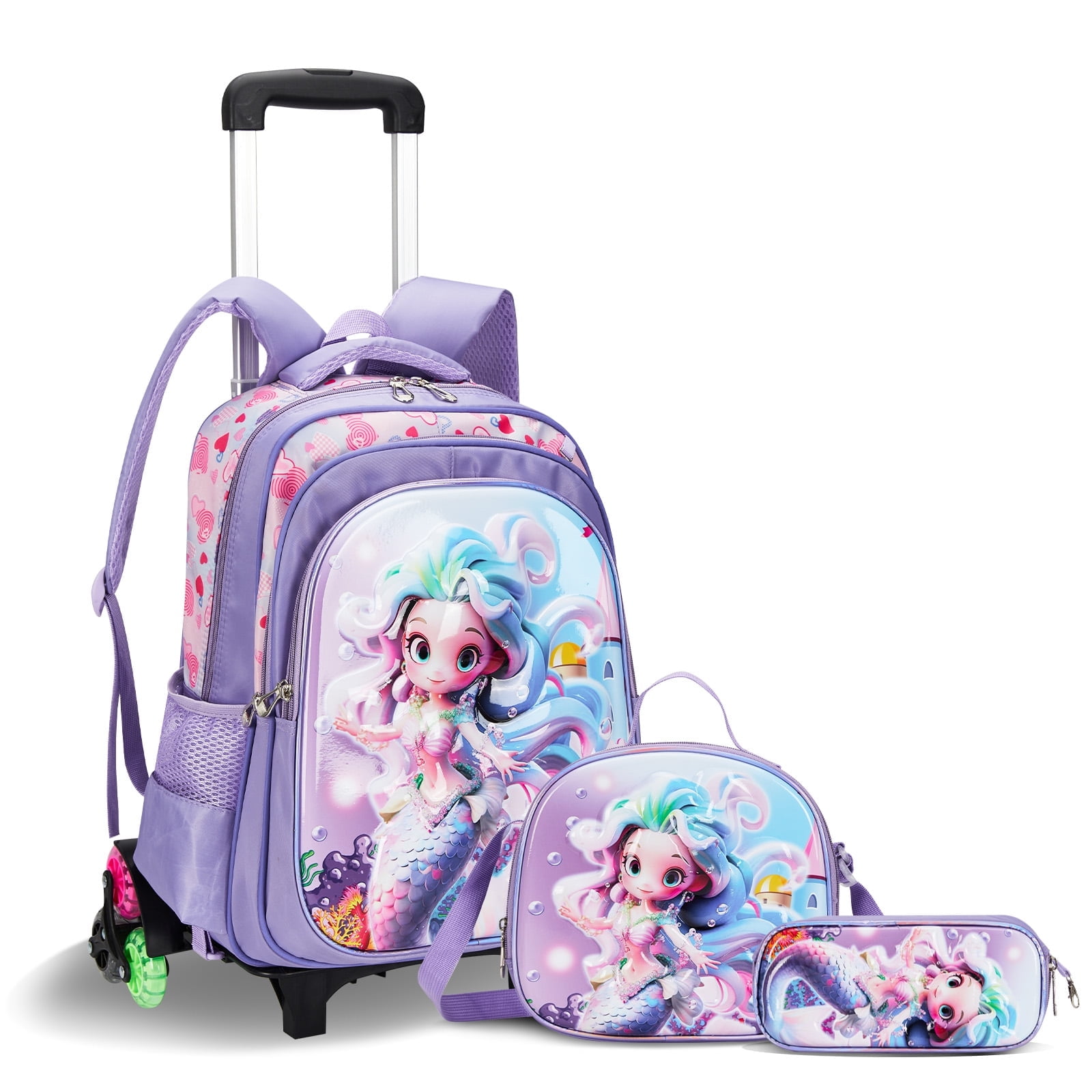 IvyH Rolling Backpack 3pcs Wheeled Backpack Lightweight Waterproof Bag ...