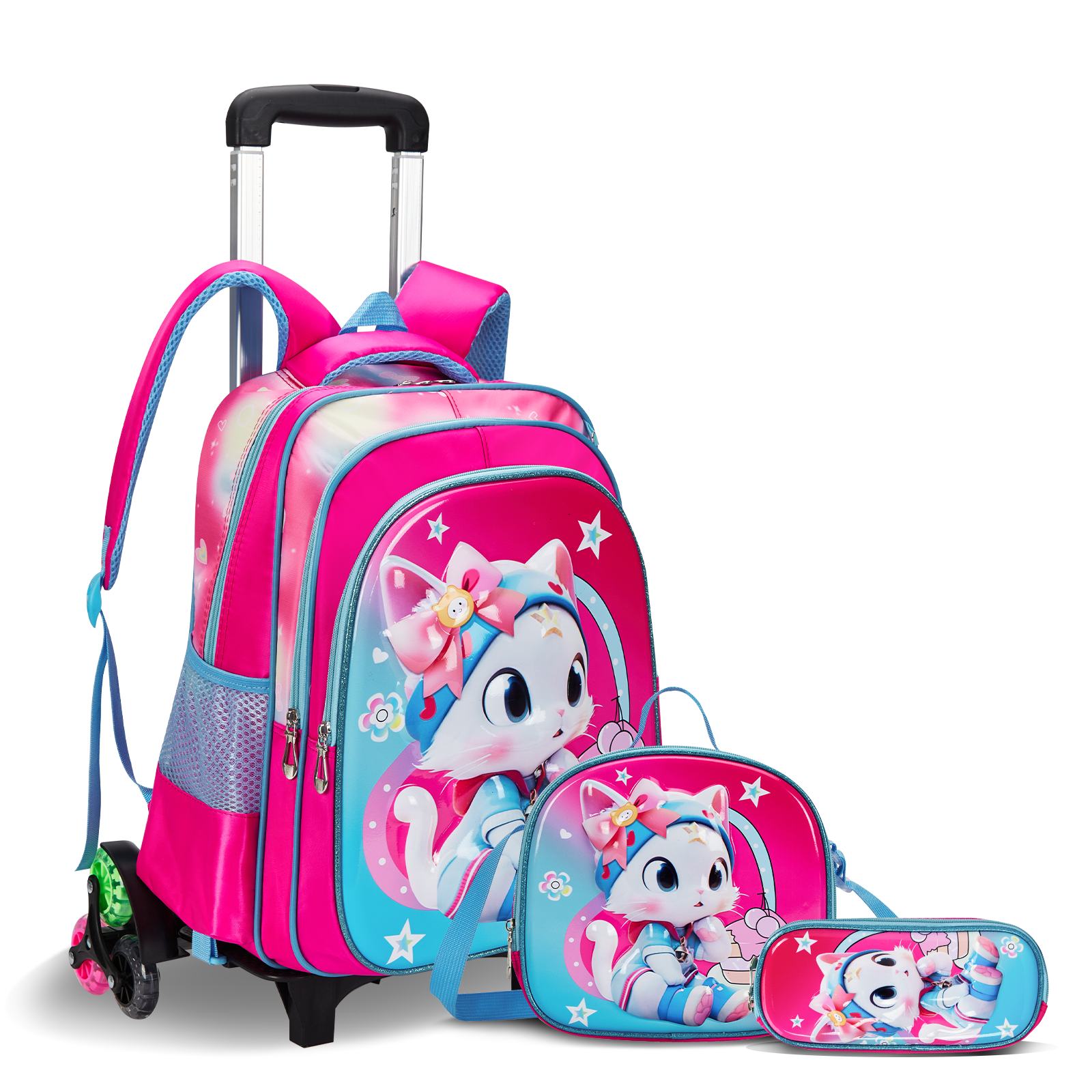 IvyH Rolling Backpack 3pcs Wheeled Backpack Lightweight Waterproof Bag ...