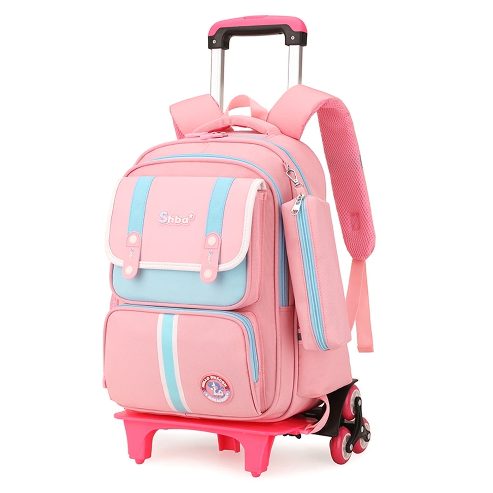 IvyH Rolling Backpack Wheeled Trolley Backpack with Pen Case Large ...