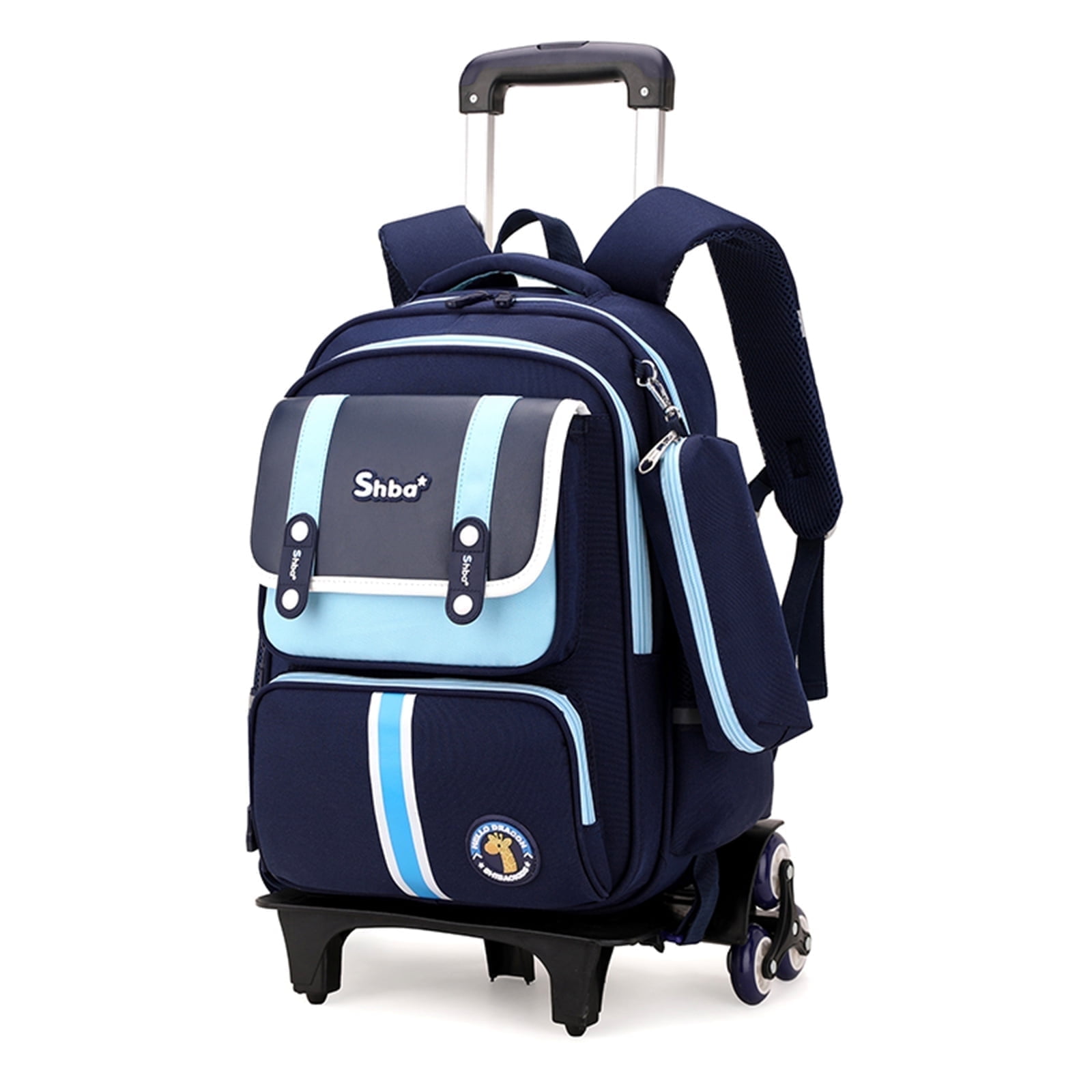 IvyH Rolling Backpack Wheeled Trolley Backpack with Pen Case,Large ...