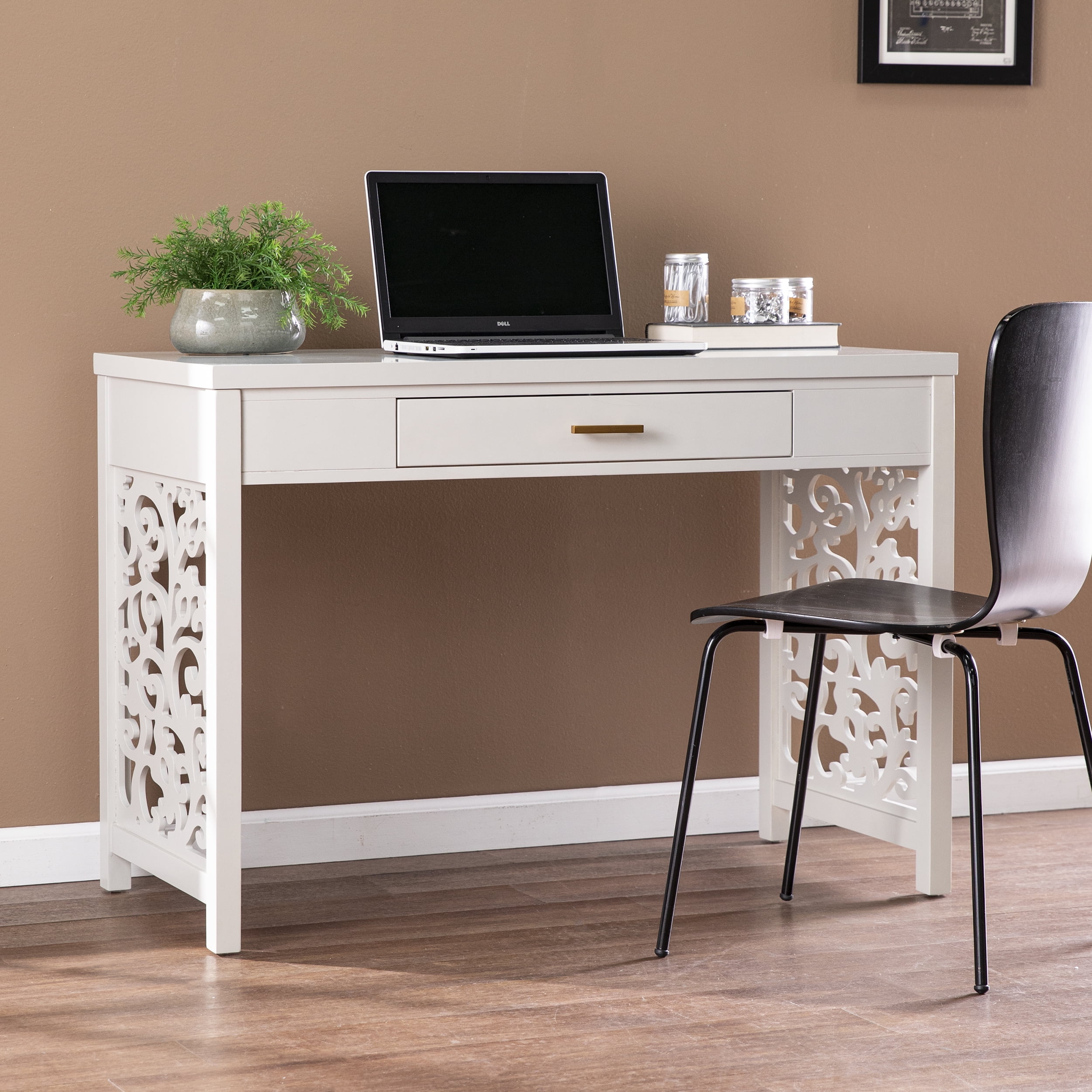 Ivybridge Gray Desk with Storage - Versatile MDF Home Office Desk for ...