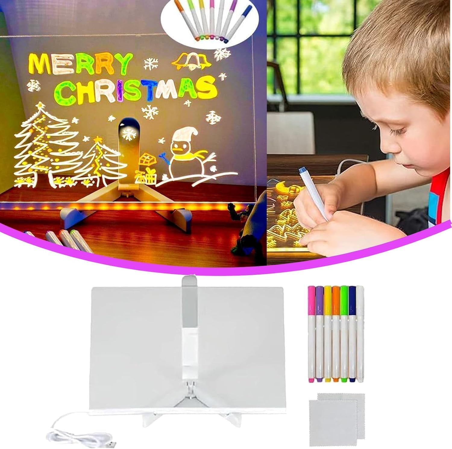 Ivyever Led Note Board, Luminous Acrylic Message Board, Led Note Board ...