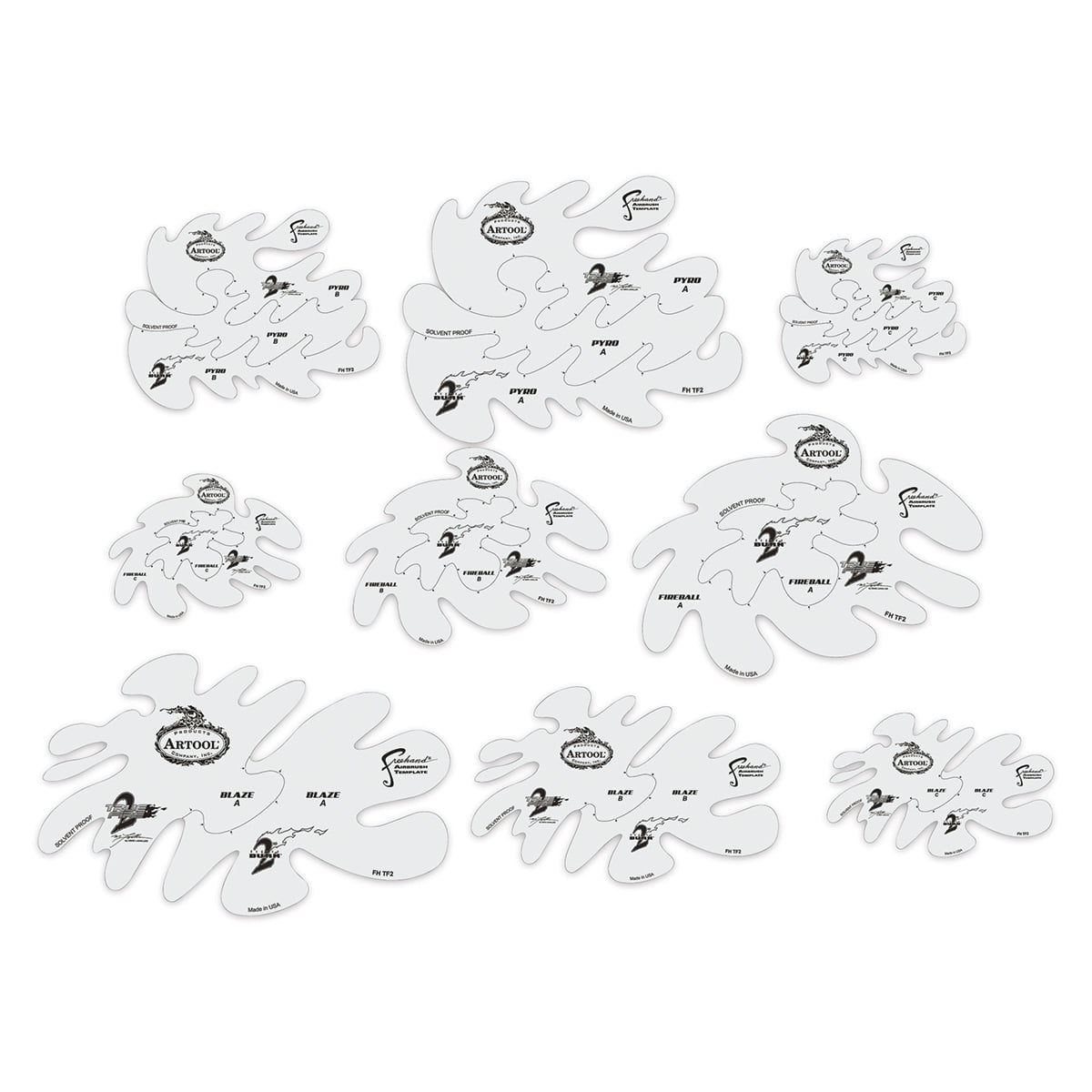 Iwata Artool Freehand Template - Set of 3, True Fire II - Walmart.com