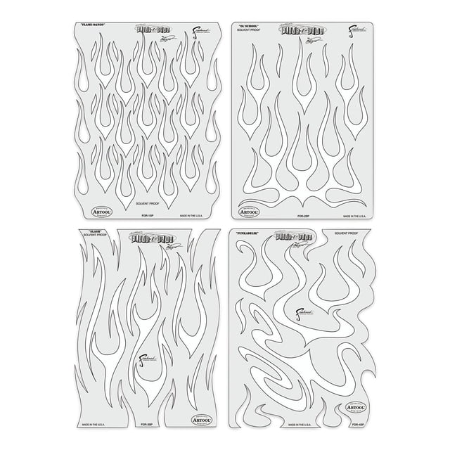 Iwata Artool Freehand Template - Set of 4, Flame-O-Rama - Walmart ...