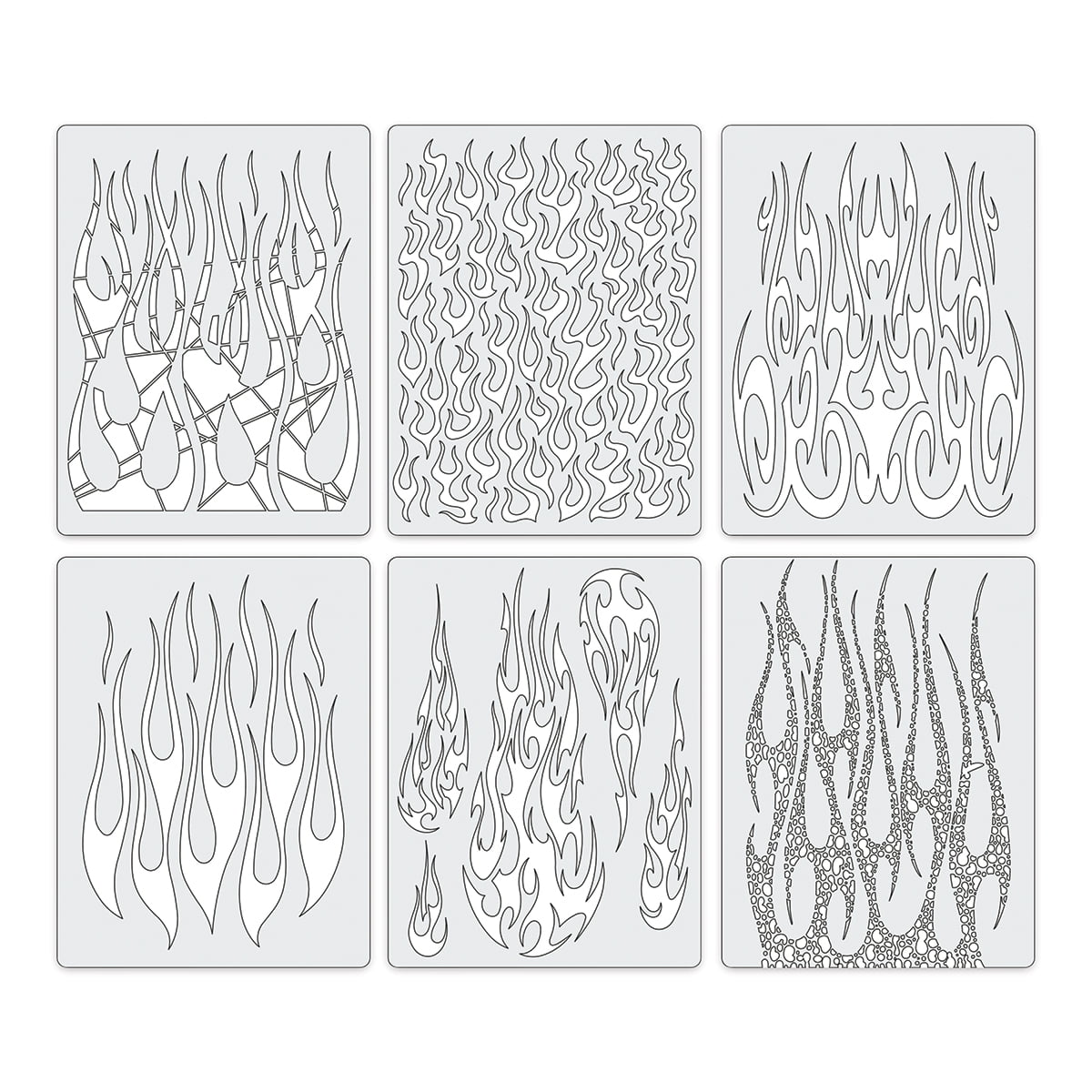 Iwata Artool Freehand Template - Set of 6, Flame-O-Rama 2, Mini ...