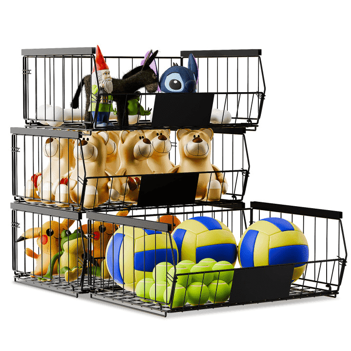 Iweighoola Dog Toy Basket – Metal Dog Toy Box for Small Dogs, Pet ...