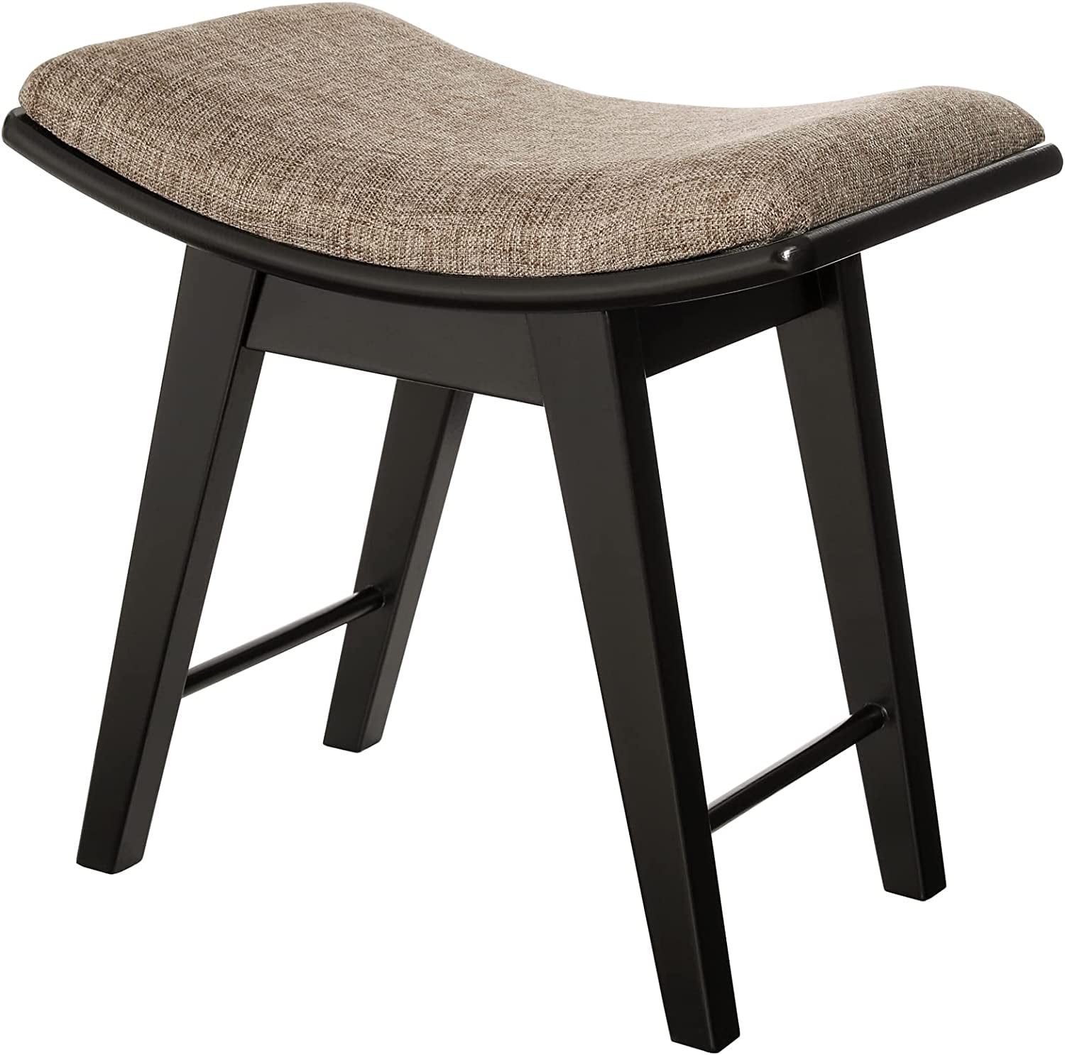 Iwell Vanity Stool with Rubberwood Leg, Makeup Bench with Concave Seat ...