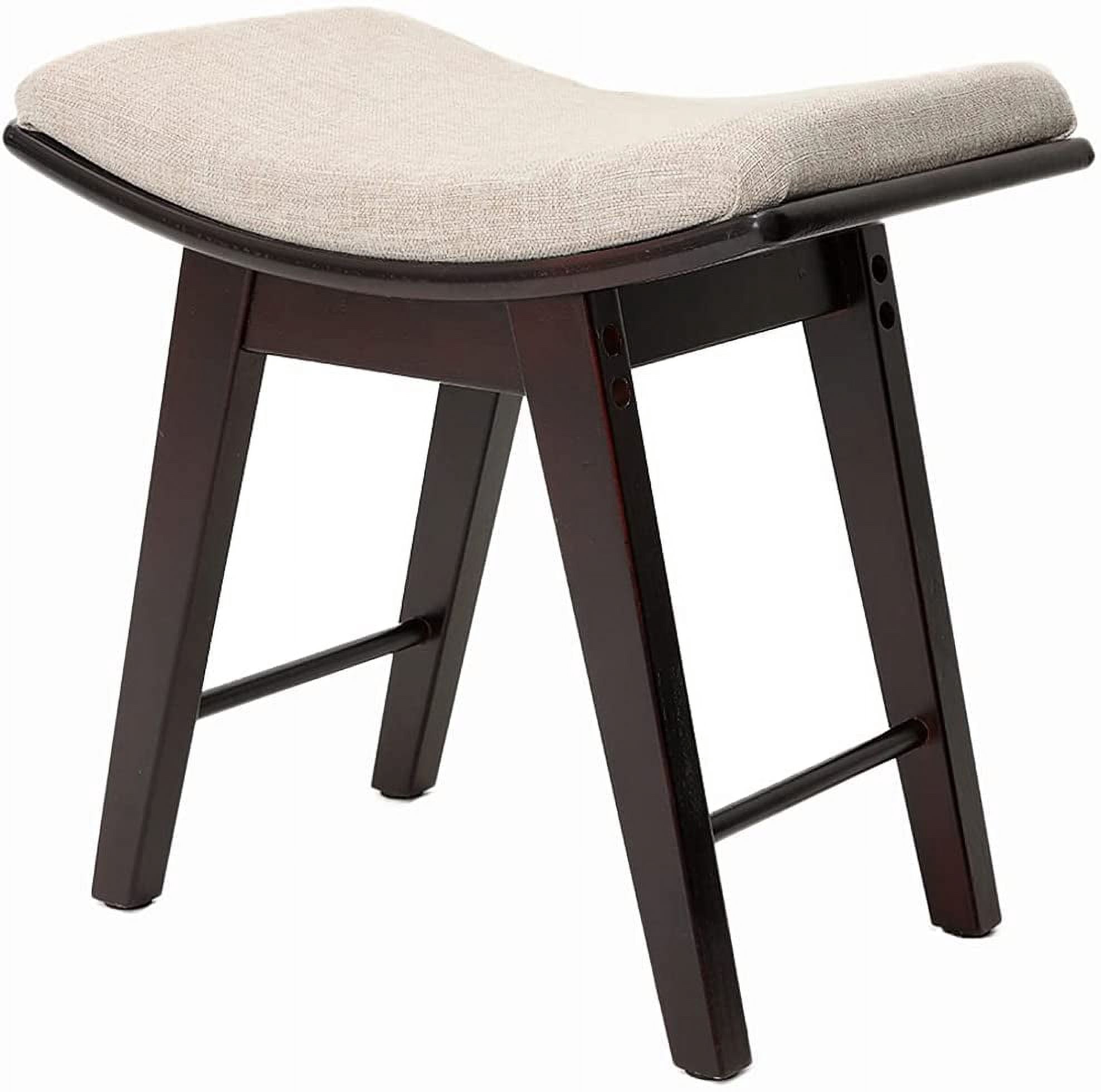 Iwell Vanity Stool with Rubberwood Legs, Vanity Bench with Padded ...