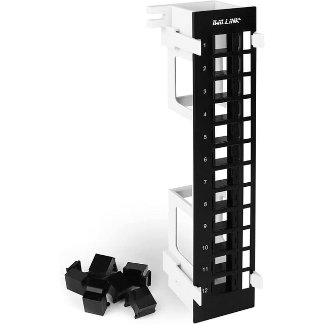 Iwillink 12 Port Blank Keystone Patch Panel with (6-Pack) Blank ...