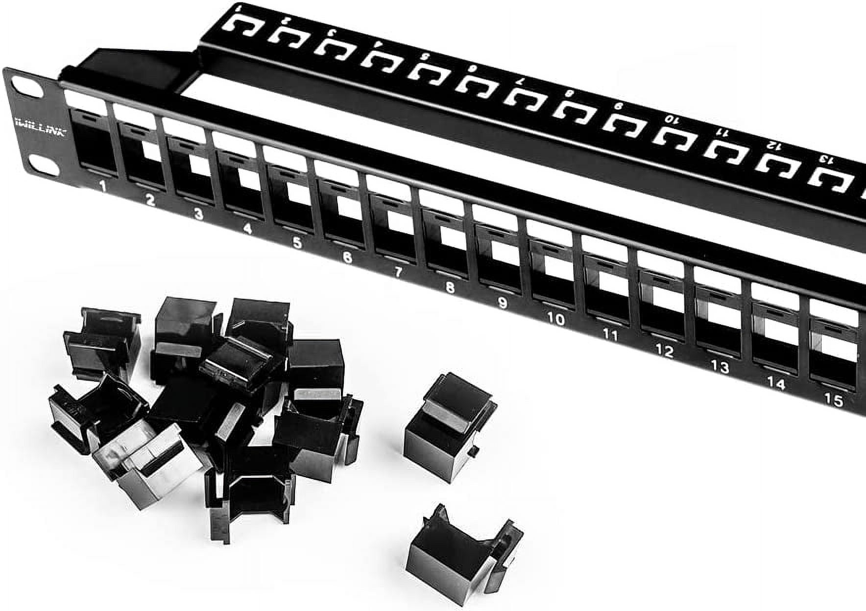 Iwillink 24 Port Blank Keystone Patch Panel with (12-Pack) Blank ...