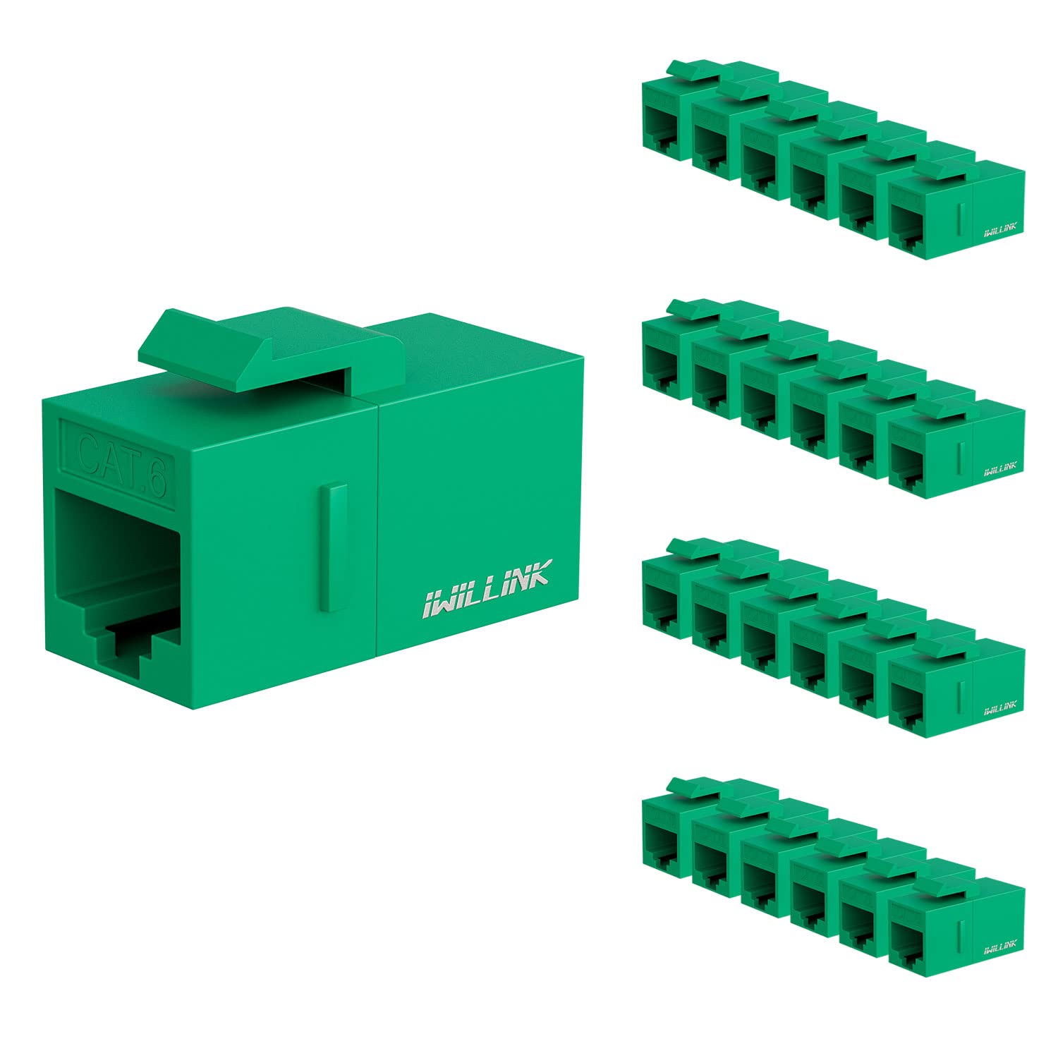 Iwillink RJ45 Cat6 Keystone Jack 25-Pack - Female to Female Ethernet ...