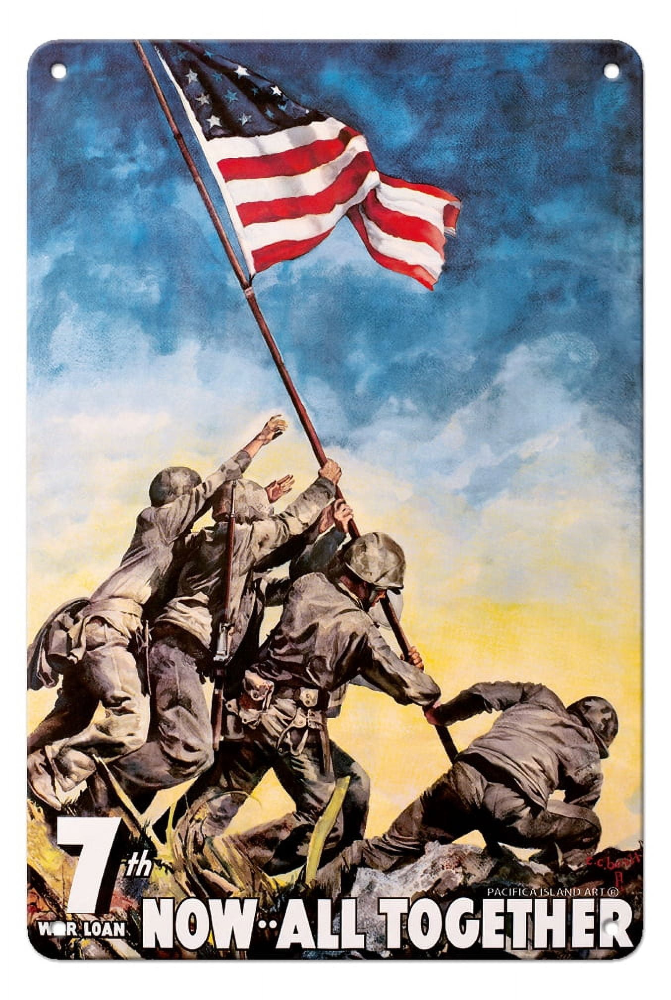 Iwo jima Japan - American Flag Raising - Now All Together - 7th War ...