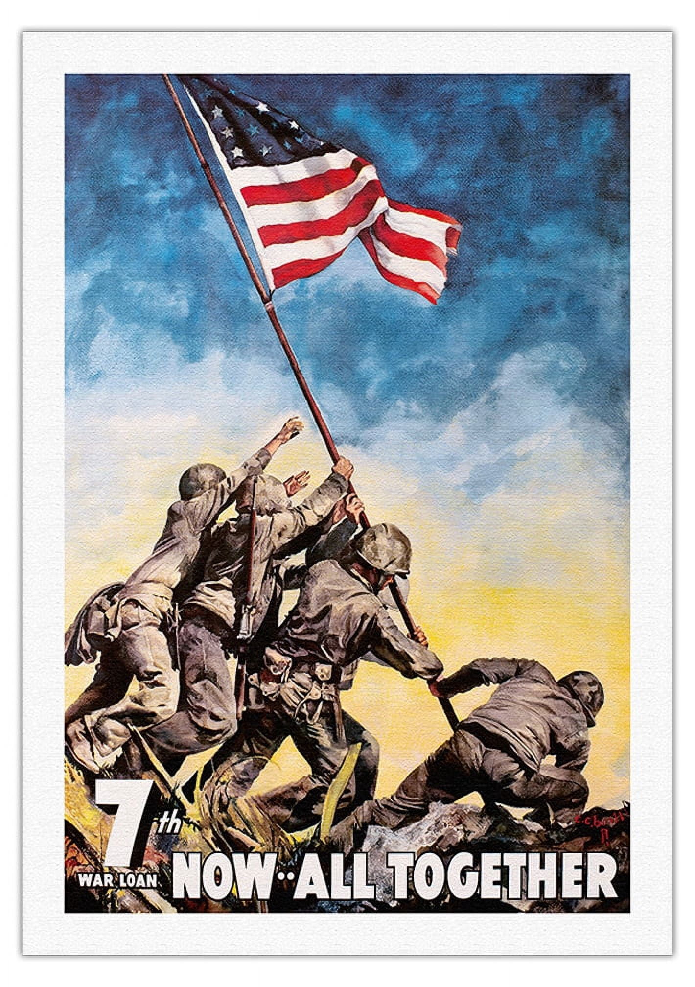 Iwo jima Japan - American Flag Raising - Now All Together - 7th War ...
