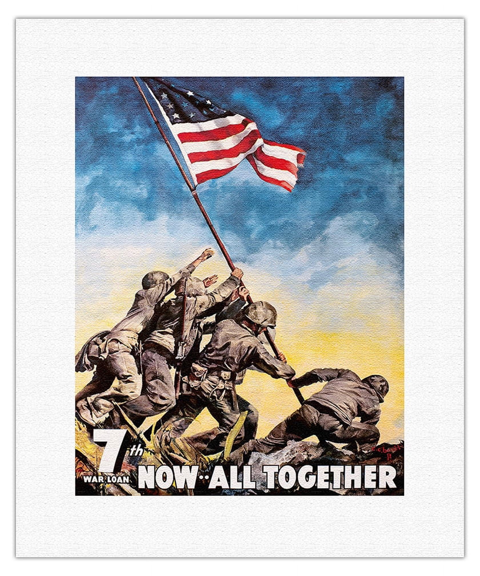 Iwo jima Japan - American Flag Raising - Now All Together - 7th War ...