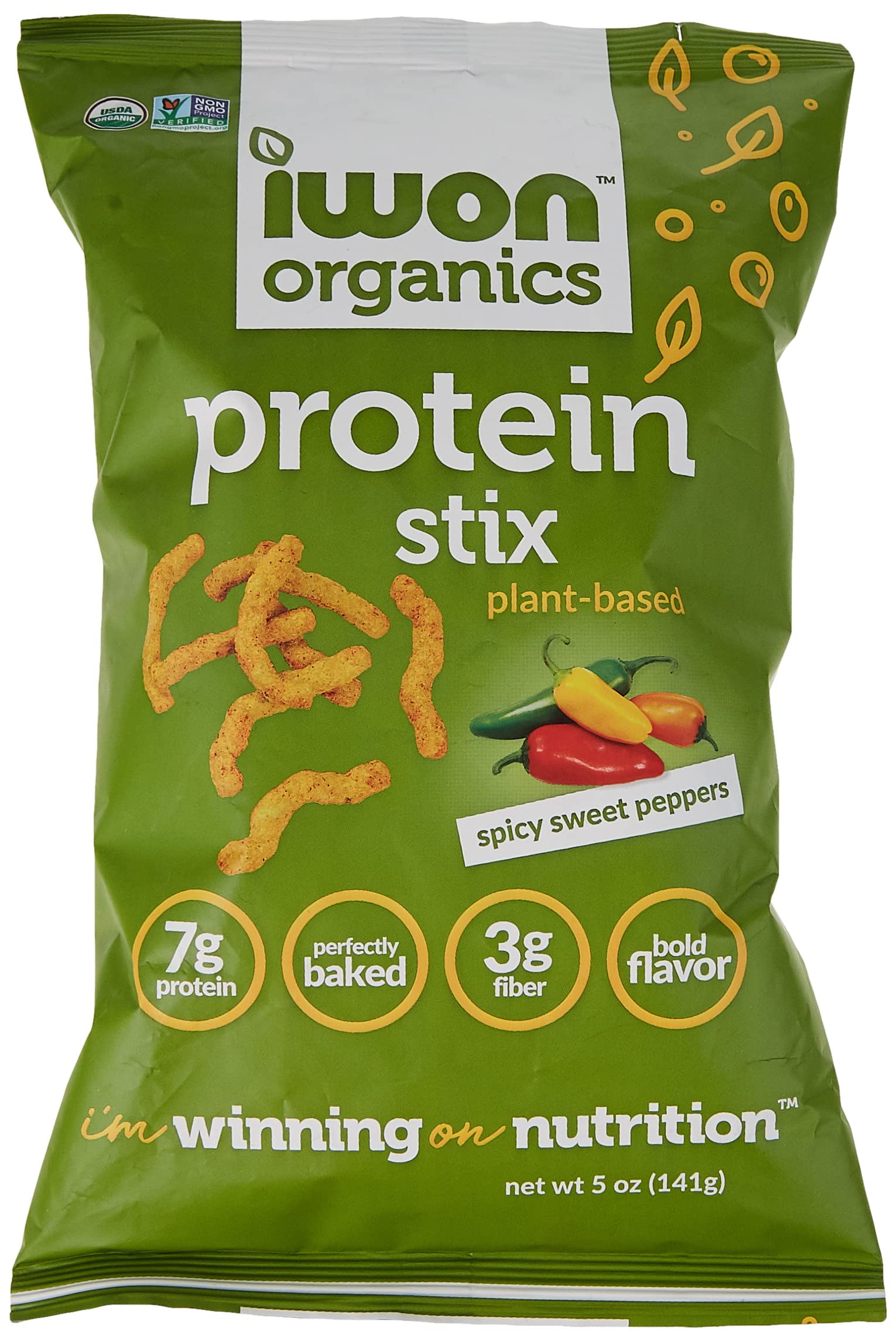 Iwon Organics Organic Spicy AIF4 Sweet Pepper Protein Stix, 5 OZ ...