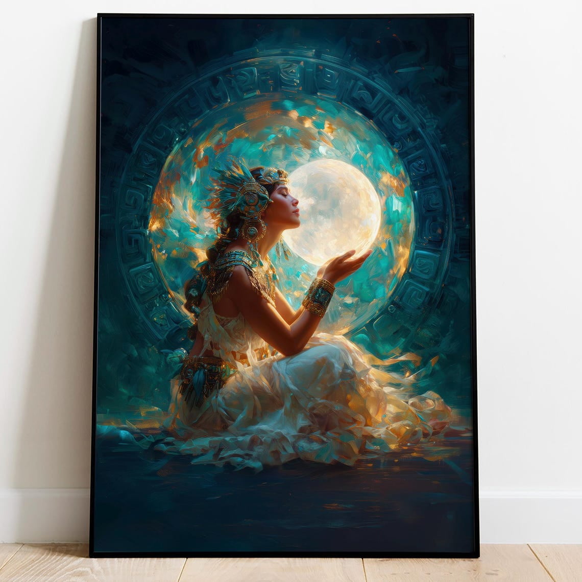 Ixchel Wall Art, Mayan Moon Goddess, Mayan Mythology, Rainbow Woman, Mayan Culture Print, Mayan ...