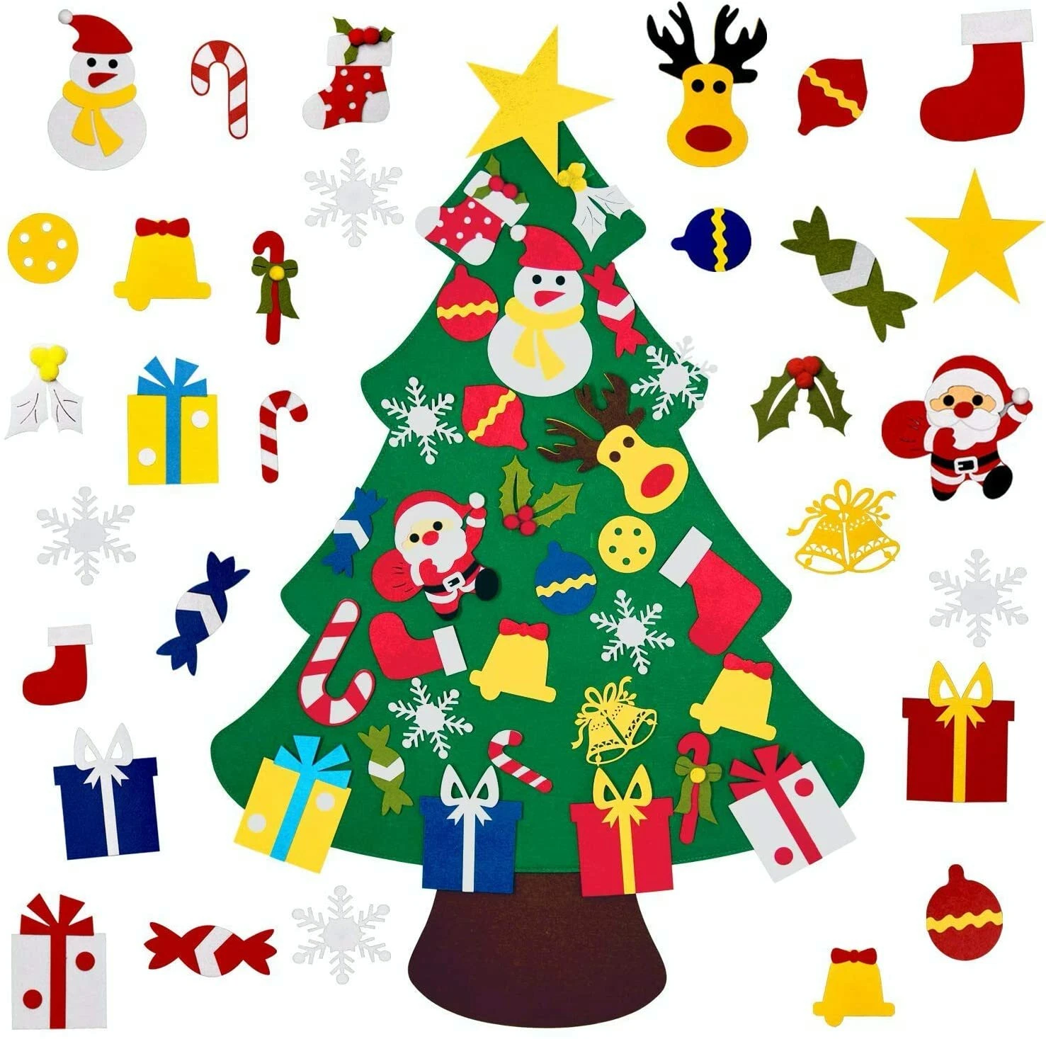 Ixir Diy Felt Christmas Tree With 30Pcs Detachable Ornaments Party ...