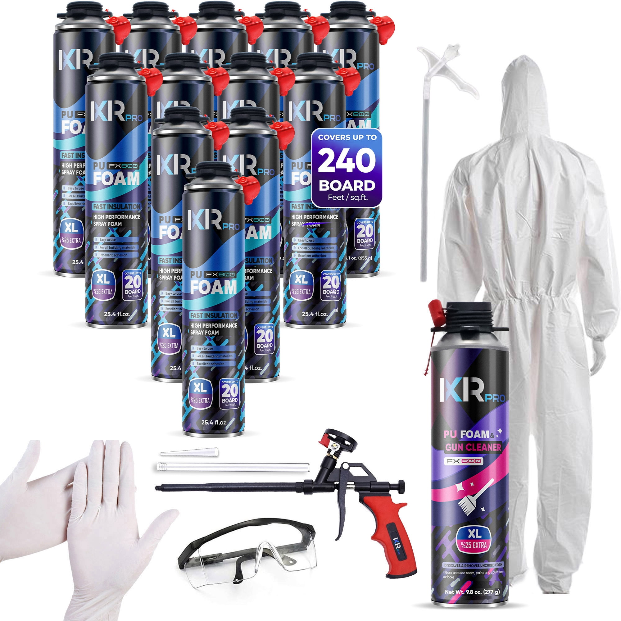 Ixirpro Spray Foam Insulation Kit (12 PK) - High Density, Closed Cell ...