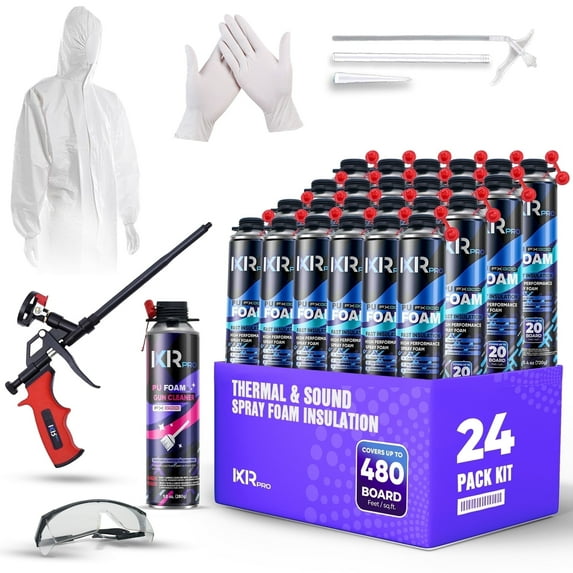 Ixirpro Spray Foam Insulation Kit (24 PK) - High Density, Closed Cell, Heat & Acoustic ...
