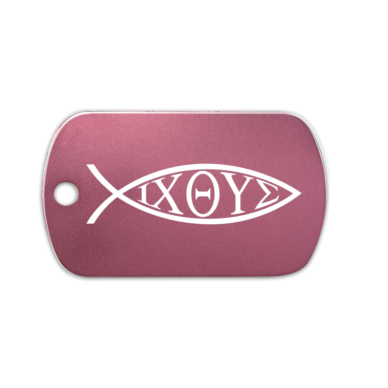 Ixoye Fish GI Dog Tag Aluminum Keychain jesus christ son of god savior ...