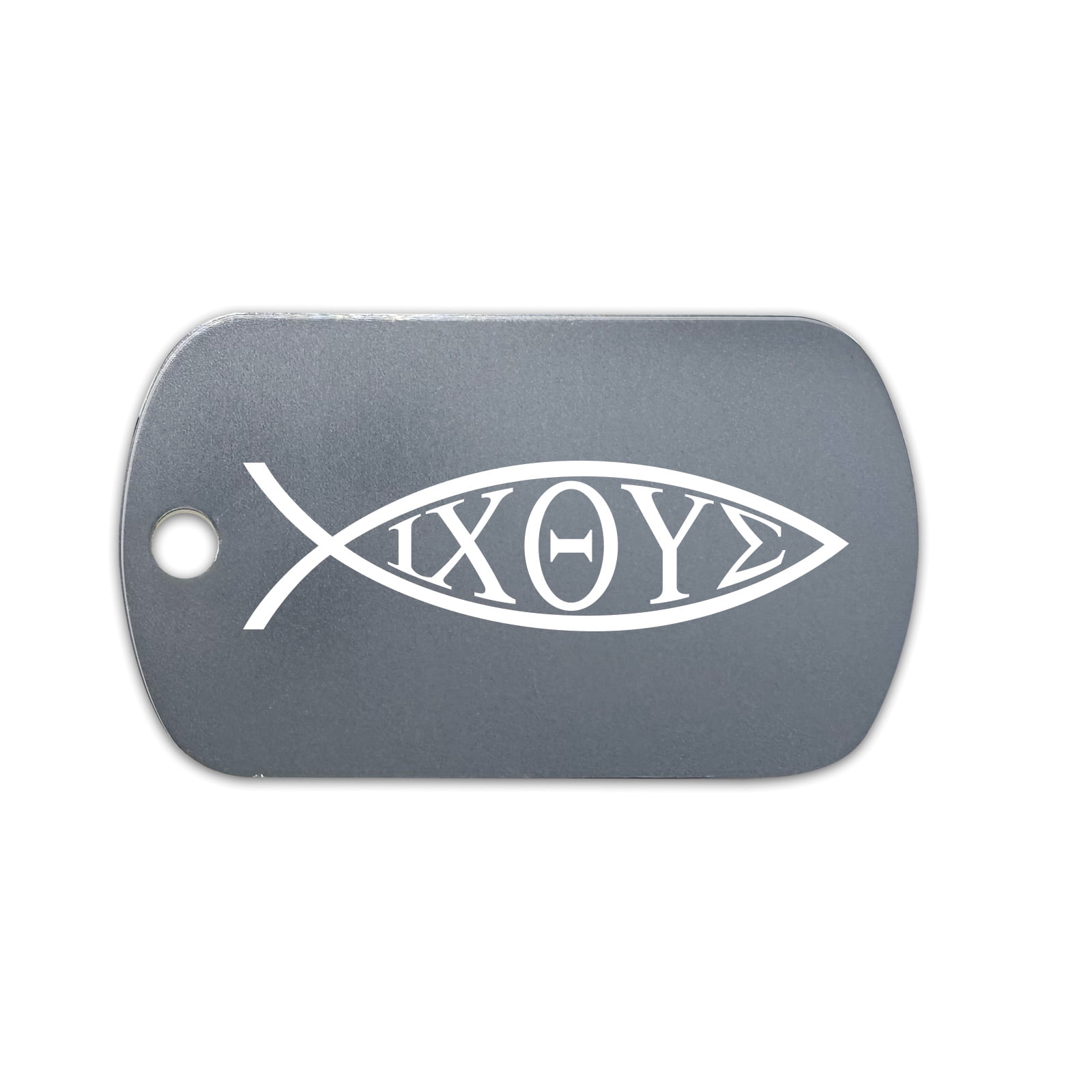 Ixoye Fish GI Dog Tag Aluminum Keychain jesus christ son of god savior ...