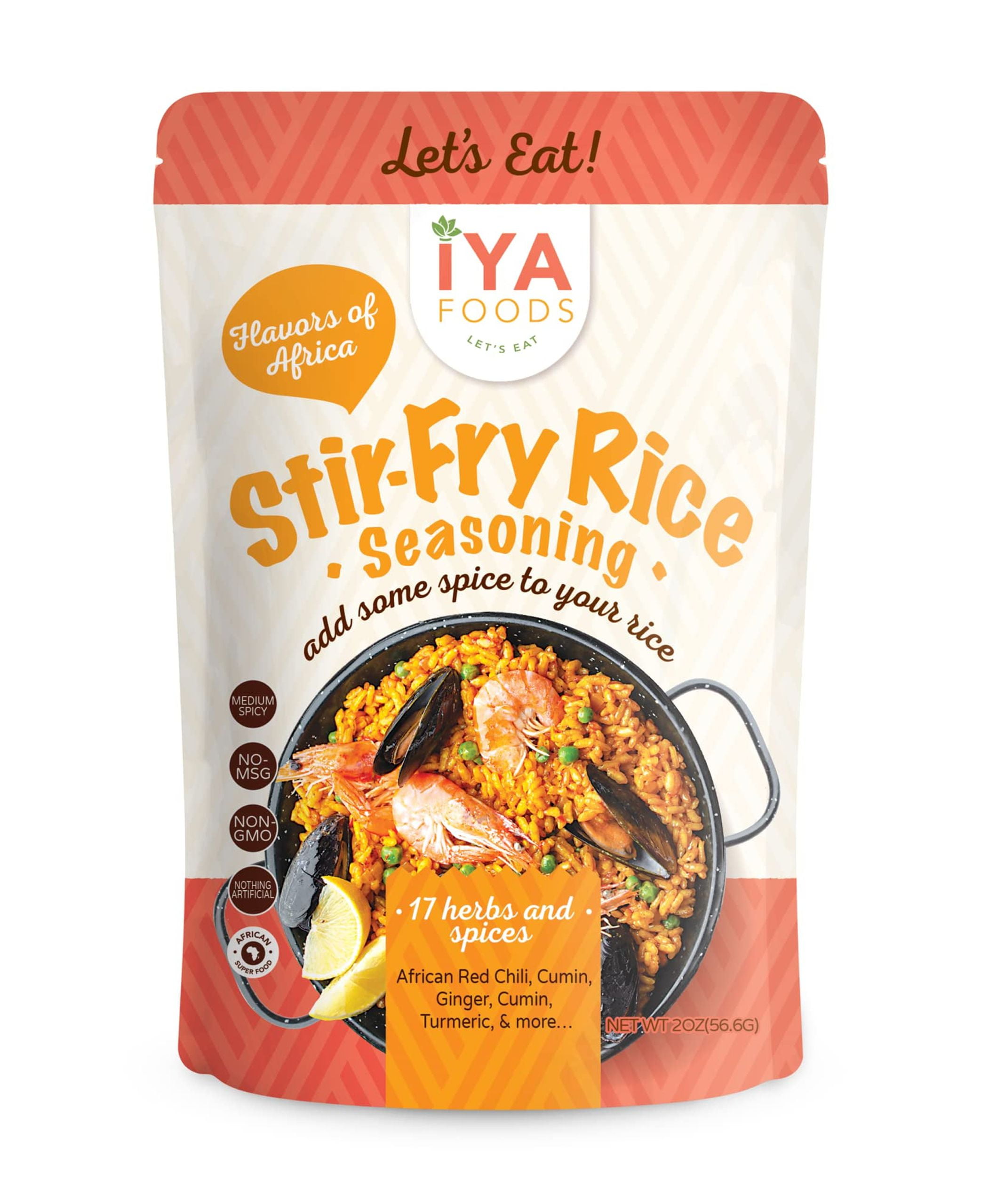 Iya Foods Spicy Fried IRF13 Rice Seasoning 2 oz No Preservatives, No ...