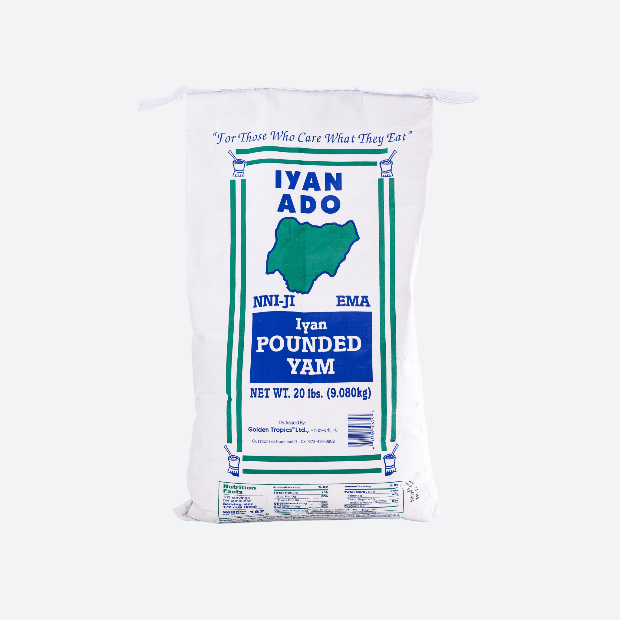 Iyan Ado 20lbs Pounded Yam - Fresh & Nutritious Staple Food for ...