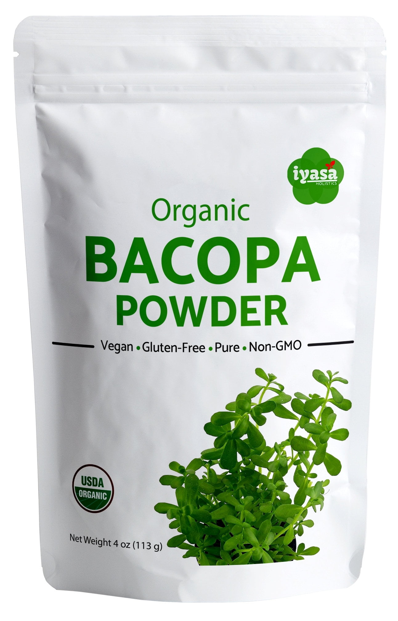 Iyasa Holistics Organic Bacopa Powder , 16 ounce 1 pound lb, Brahmi ...