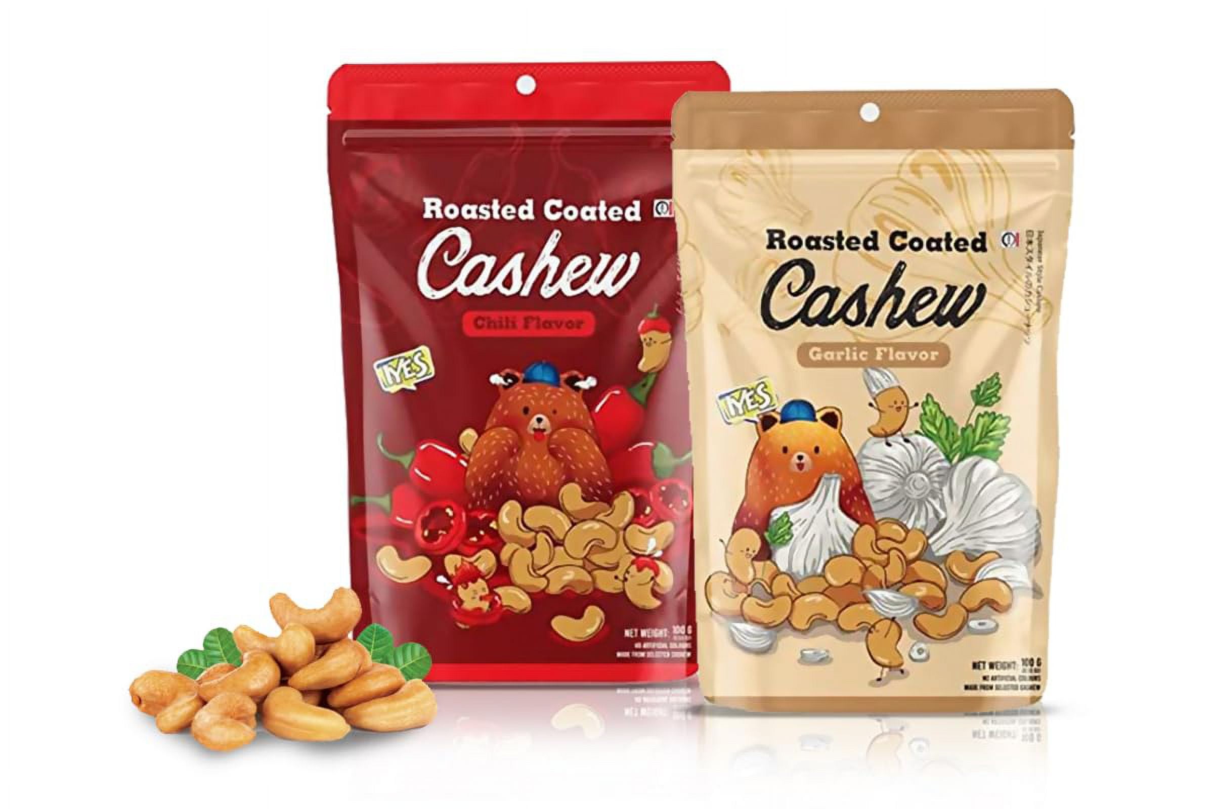 Iyes Roasted Coated Cashew ZS23 Chili & Garlic Flavor Organic Plant ...