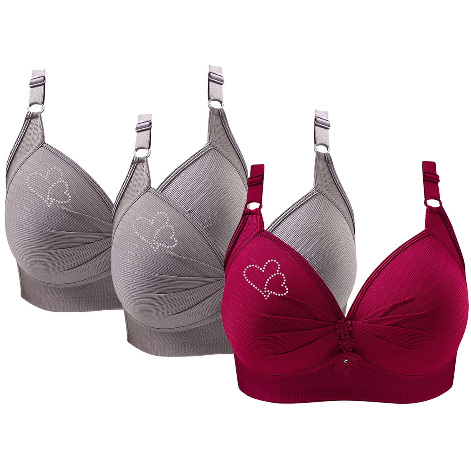Iyufng Bras for Women,Push up Wireless Bra,3PCS Woman's Full-Coverage ...
