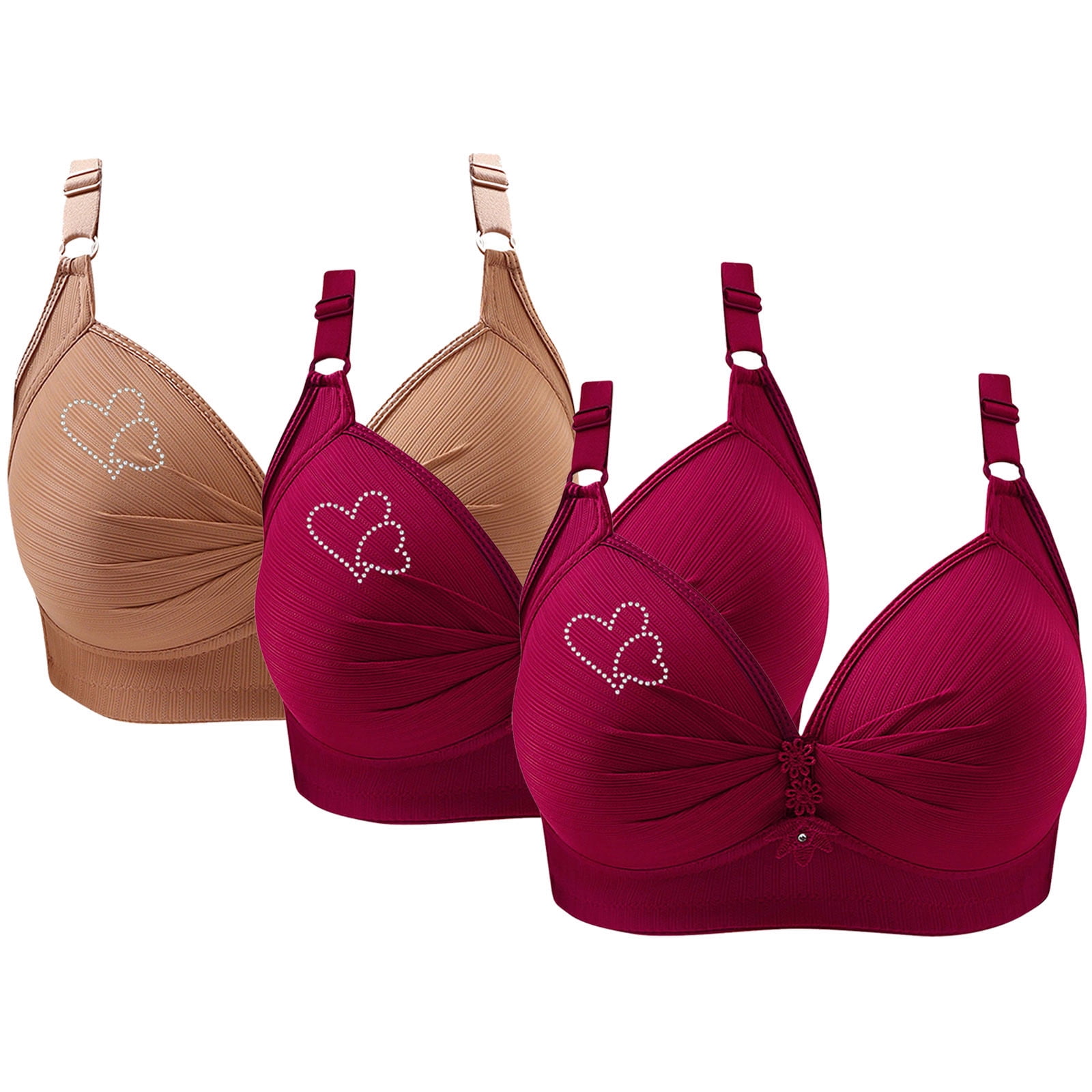 Iyufng Bras for Women,Push up Wireless Bra,3PCS Woman's Full-Coverage ...