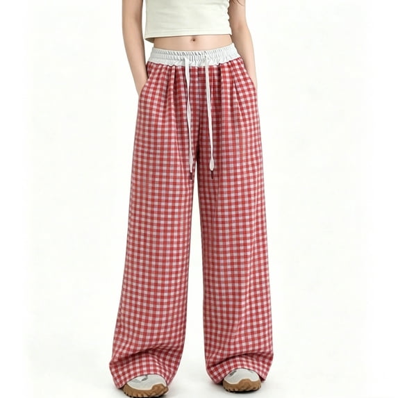 Iyufng Summer Girls' Checkered Drawstring Pants - Walmart.com