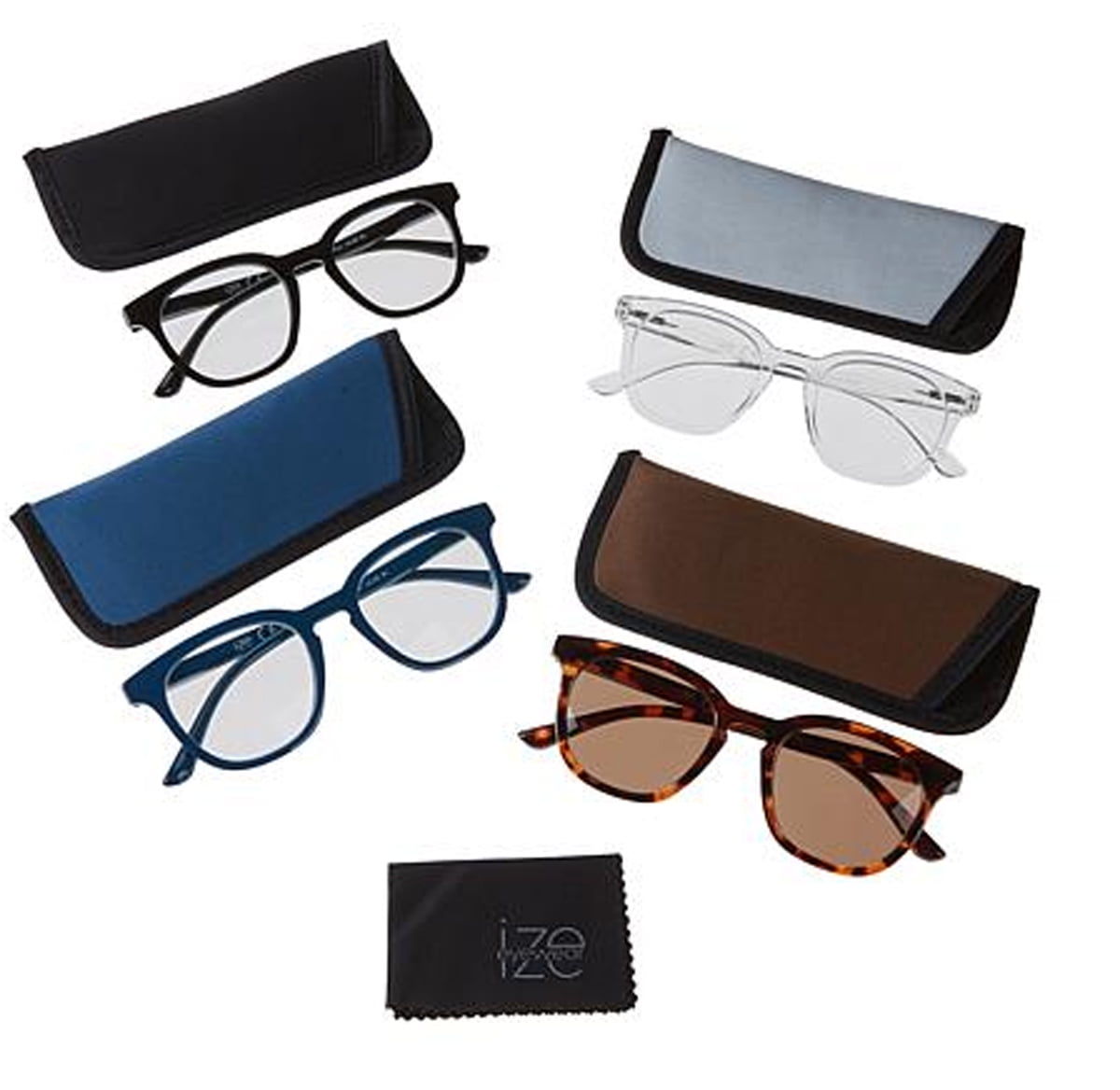 Ize Blue Light Readers with Sunglass Reader CLASSIC Rounded Square (+2. ...