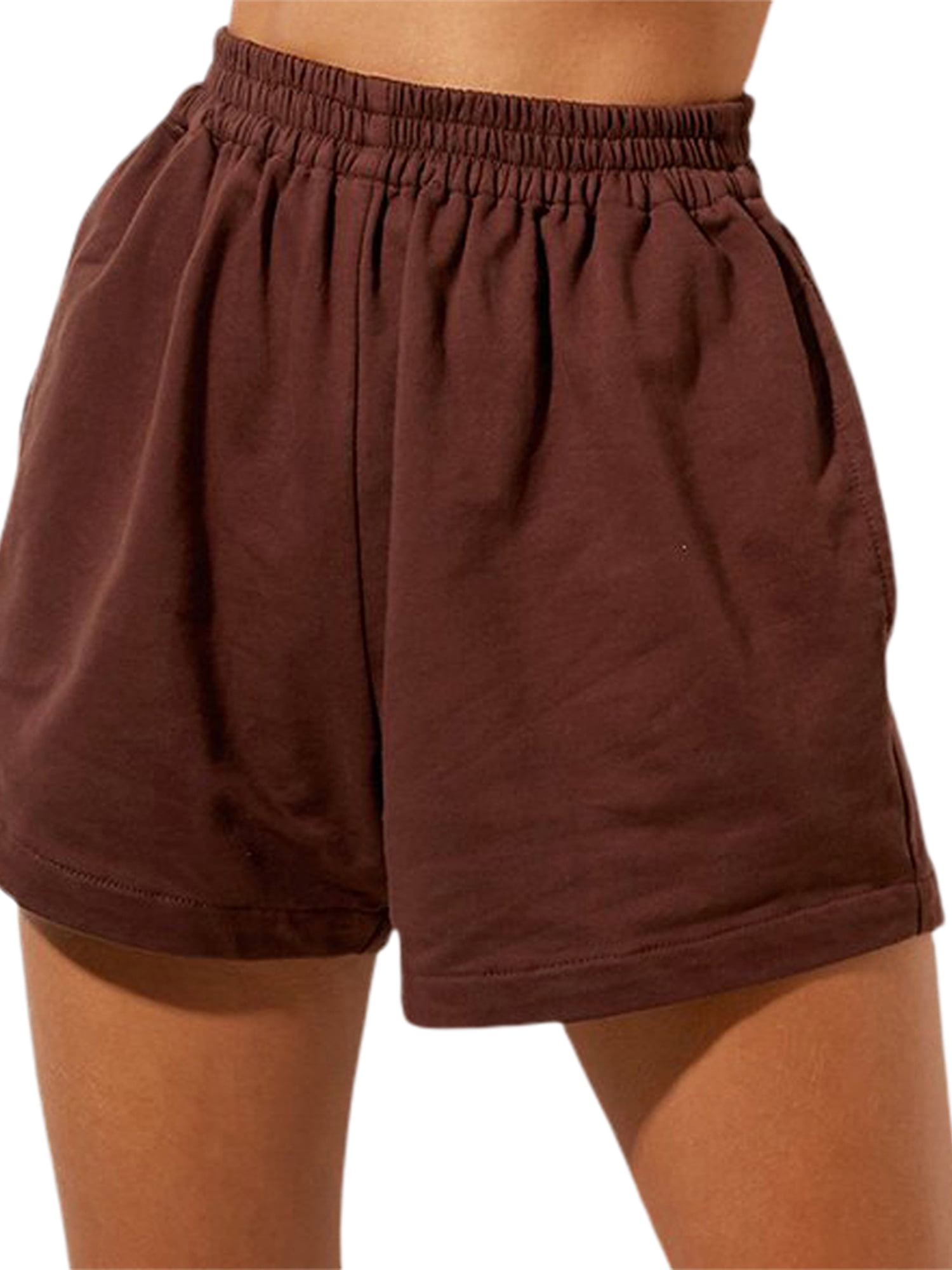 Izhansean Women Casual Cotton Elastic Waist Shorts Loose Lounge Shorts ...