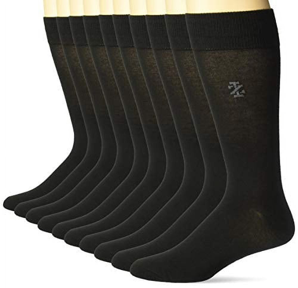 IZOD Men's Dress Socks, 10-Pack, Black, Solid, Polyester and Spandex ...