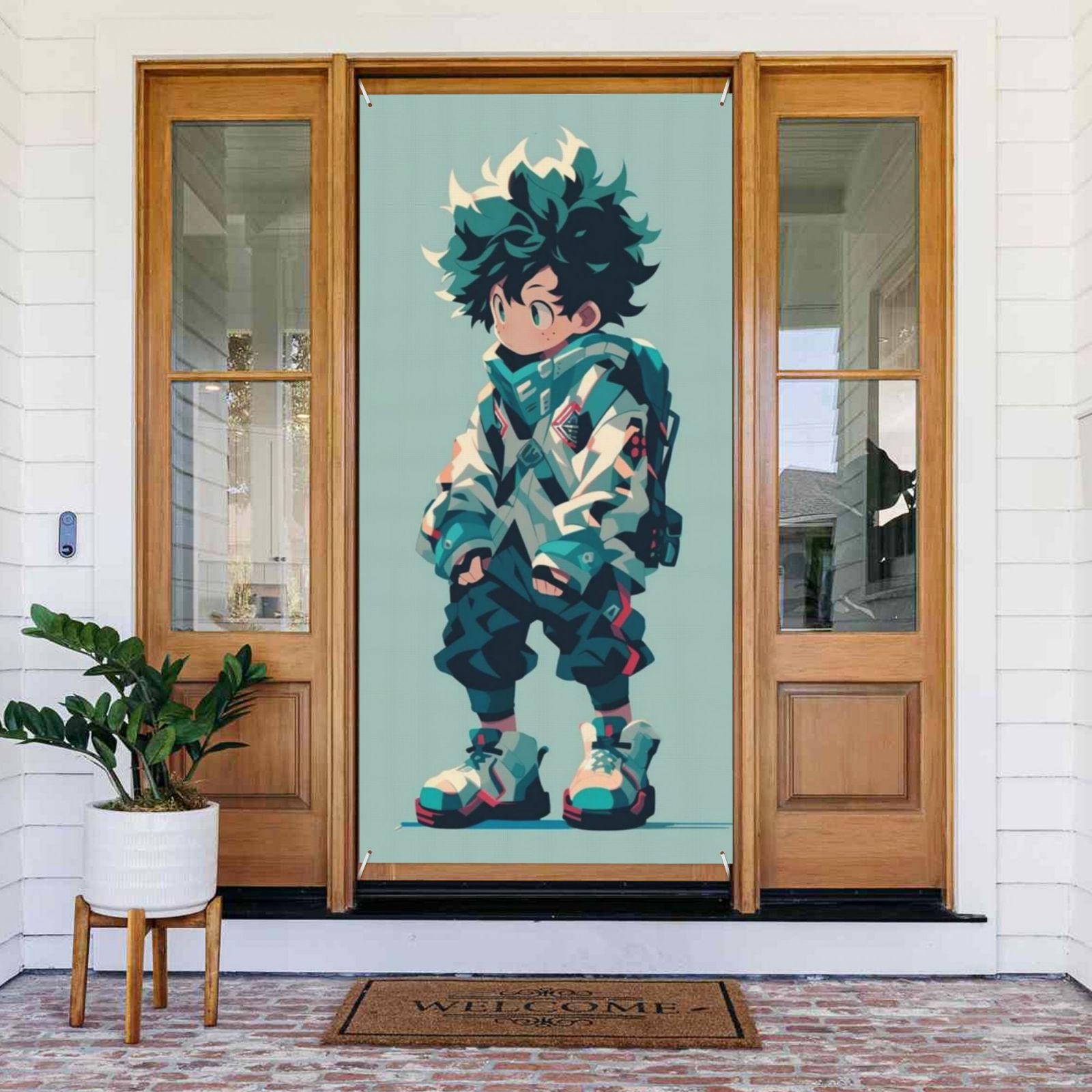 Izuku Midoriya Mha Door Cover Decorated Banner Tapestry Home Decoration ...