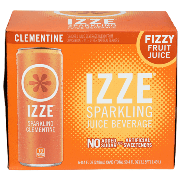 Izze Clementine Sparkling Juice Blend 6 Pack 8.4 fl oz - Pack of 2 - Walmart.com