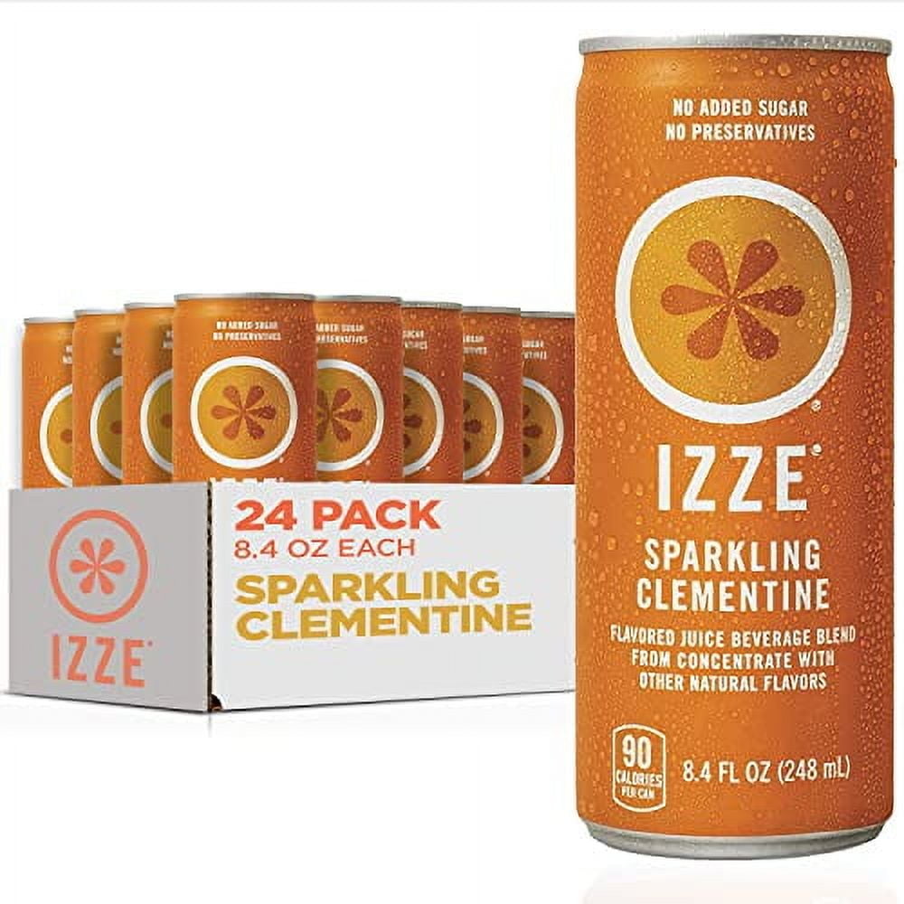 Izze Sparkling Juice, Clementine, 8.4 Fl Oz (Pack of 24) - Walmart.com