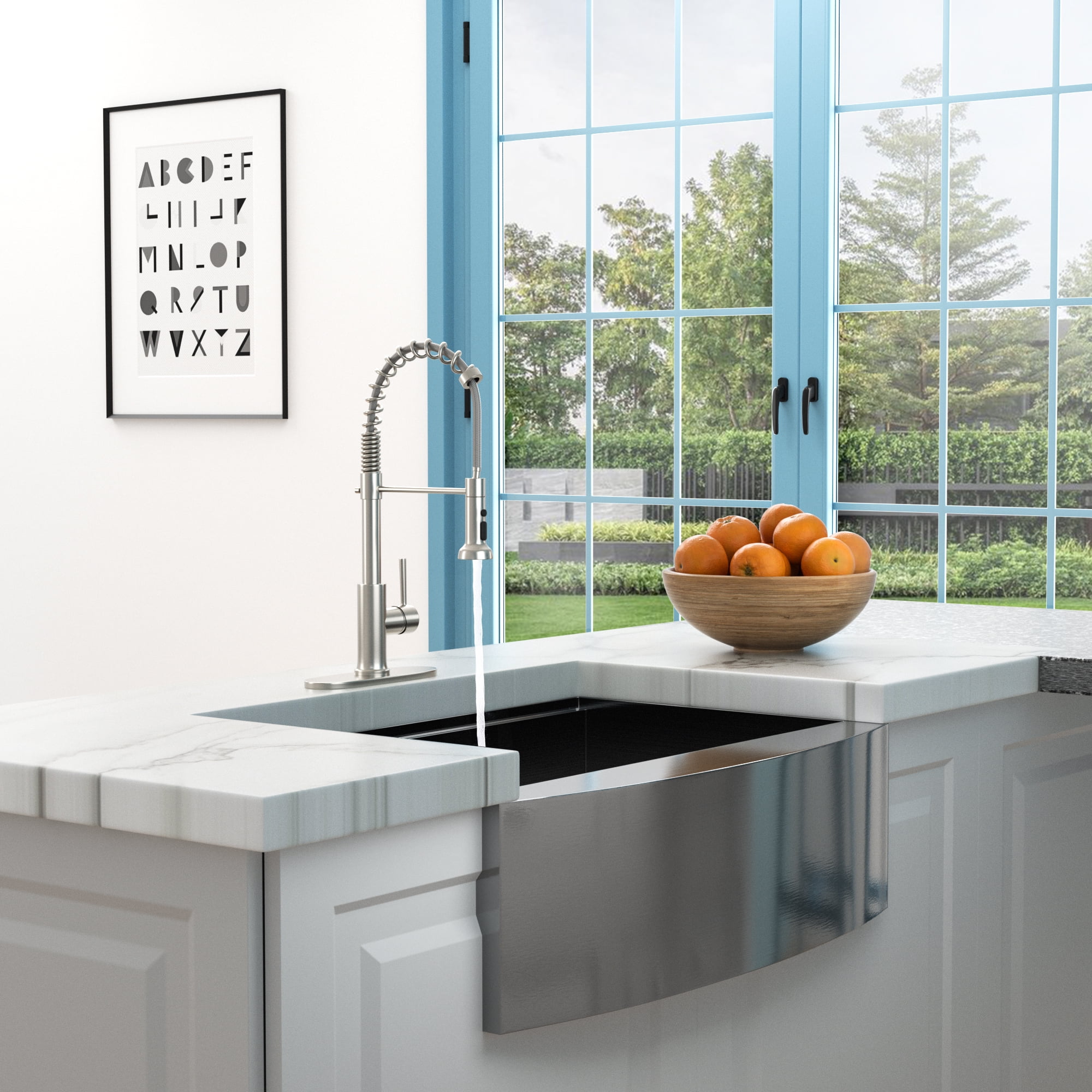 Izzovium 21-Inch Commercial Kitchen Faucet with Dual Function Pull-Down ...