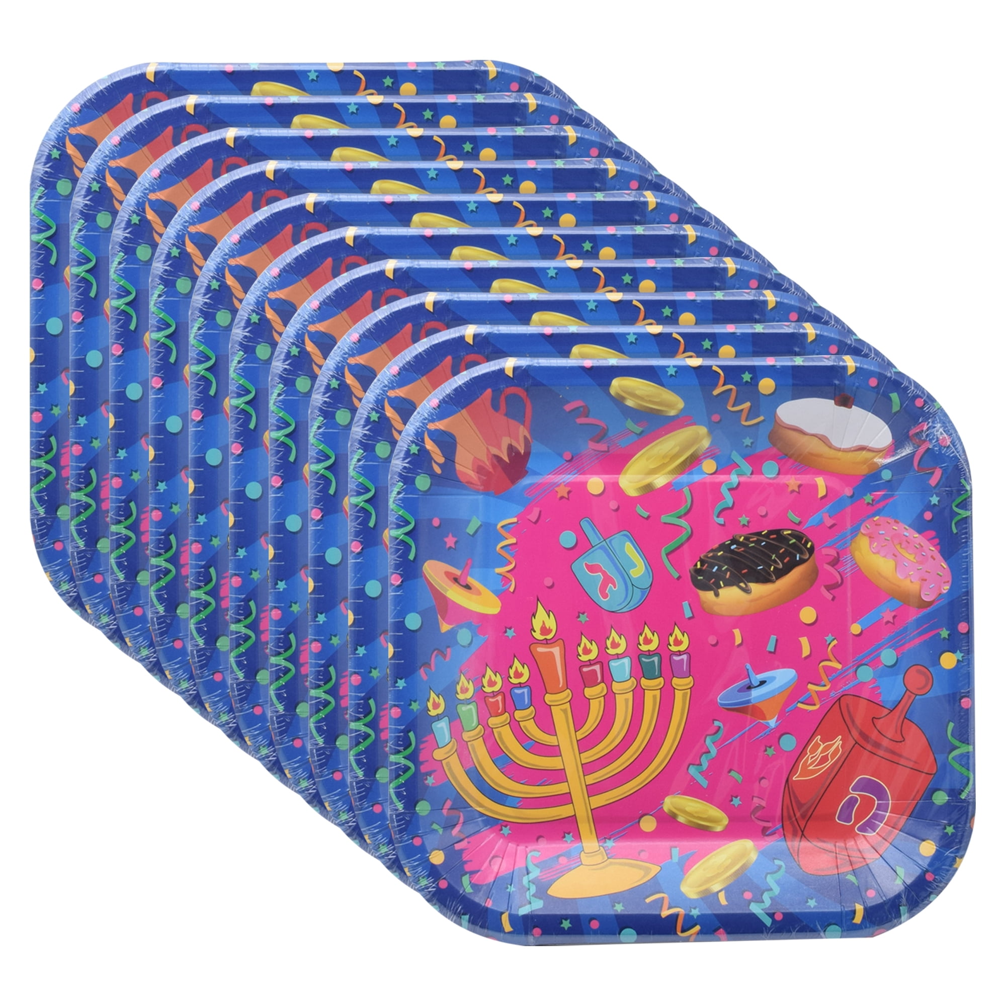 Izzy N' Dizzy 10 Pack 7" Paper Plates - Hanukkah Party Supplies ...