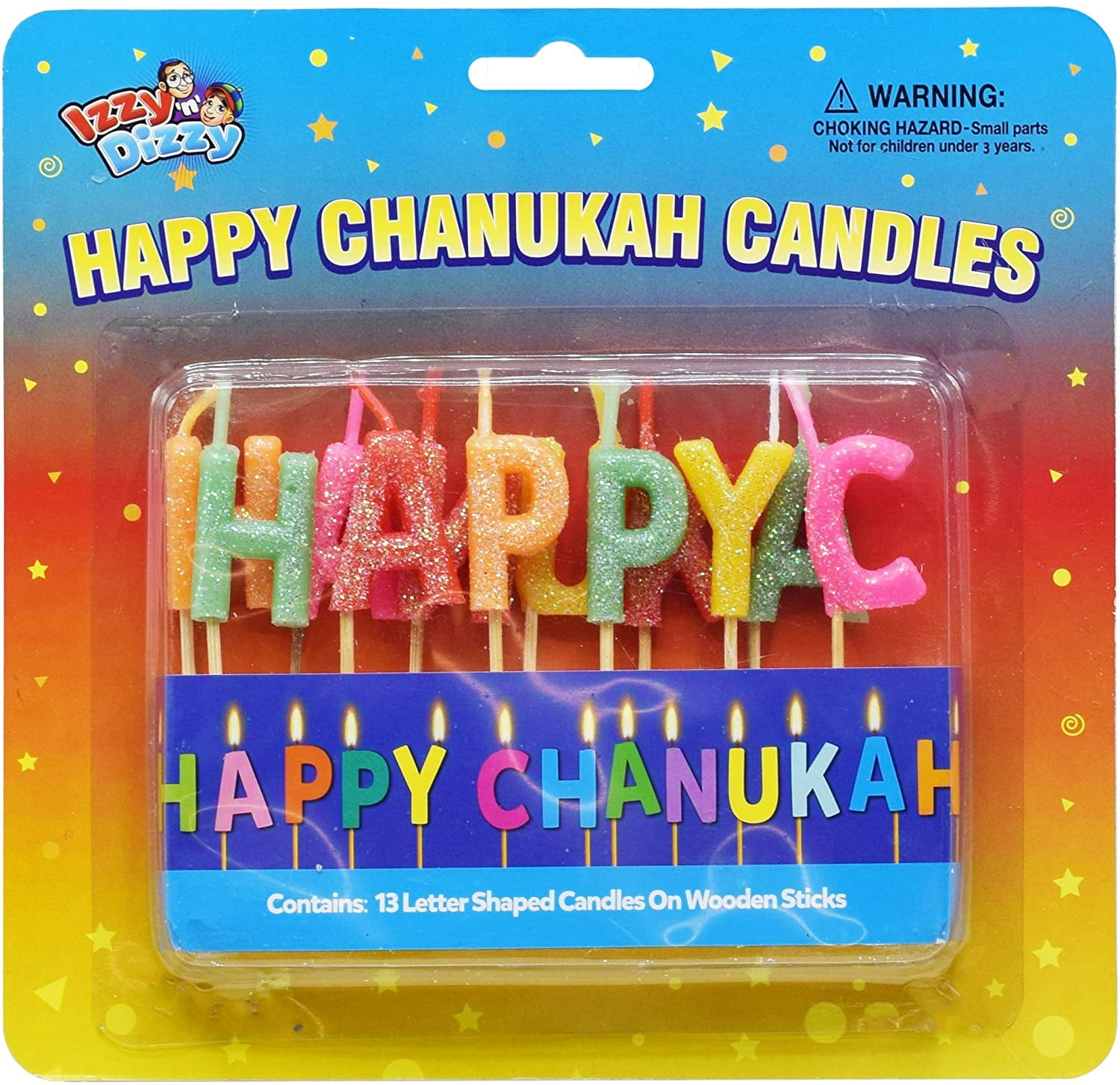 Izzy N Dizzy Happy Chanukah Candles - 13 Individual Letter Shaped Candles Spell "Happy Chanukah ...