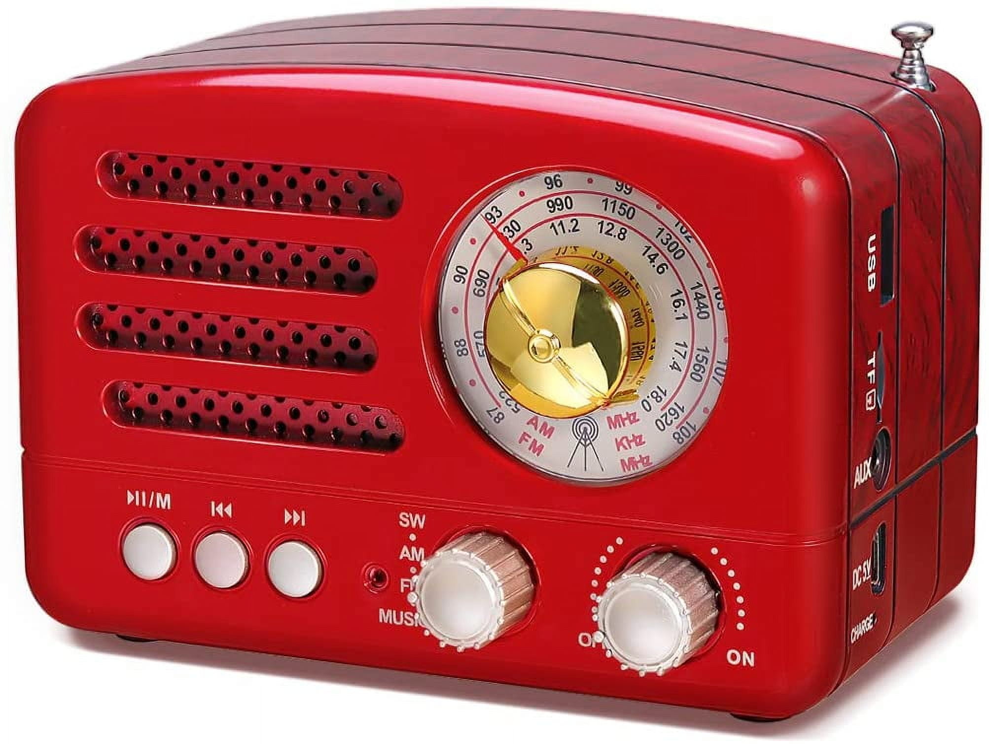 J-160 Retro Vintage AM FM Radio with Bluetooth, Gifts for Mom, USB/TF ...